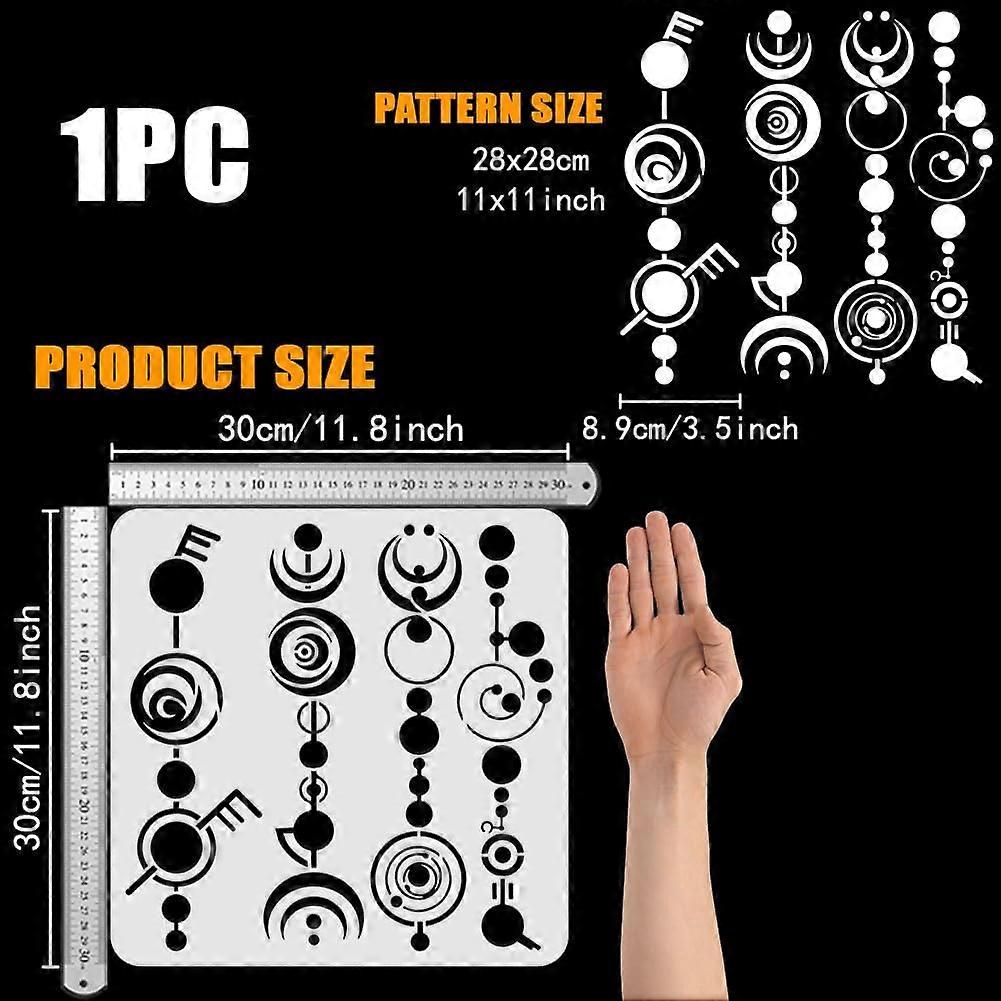 Crop Circle Pictograms Stencil for Painting 11.8x11.8 inch Plastic PET Crop Circle Patterns ...