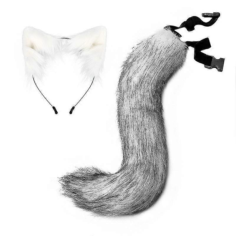 2pcs Fox Cosplay Props Adjustable Fox Tail Cat Ears Headband Halloween ...