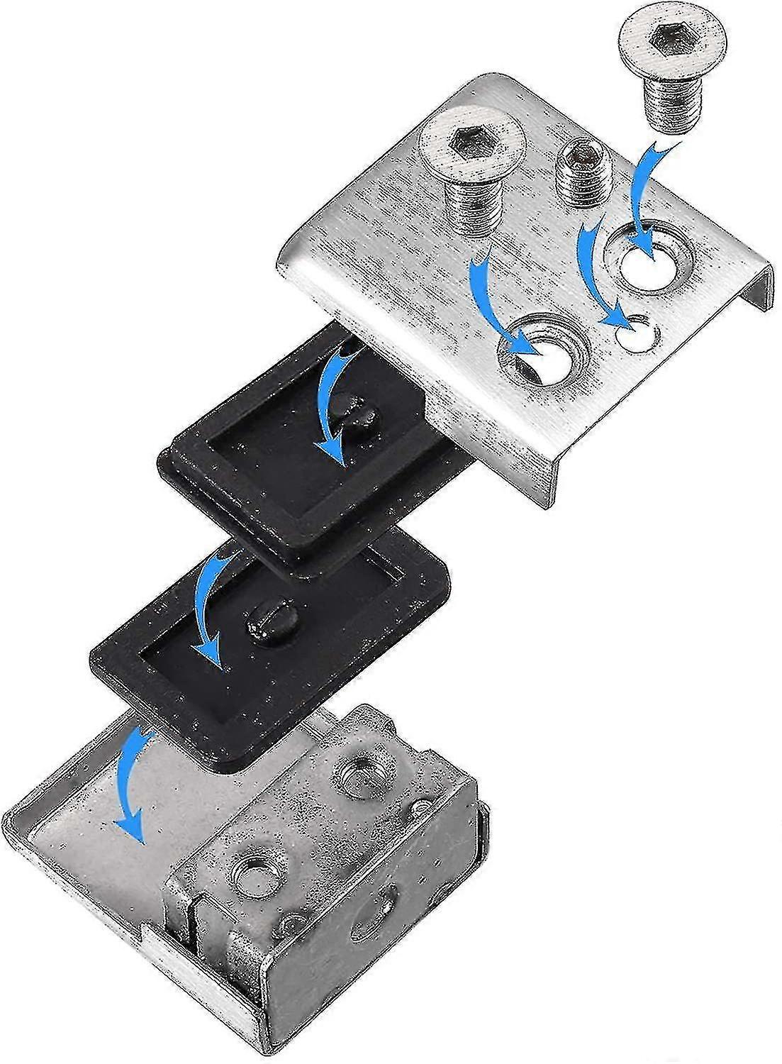 Glass Clamps 16 Pcs 8-10mm Glass Clamps Adjustable Glass Bracket Flat ...