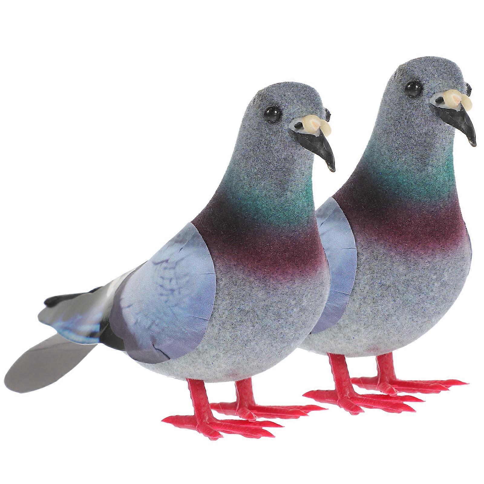 2 Pcs Outdoor Decor Artificial Doves Cardinal Ornament Foam Dove Model ...