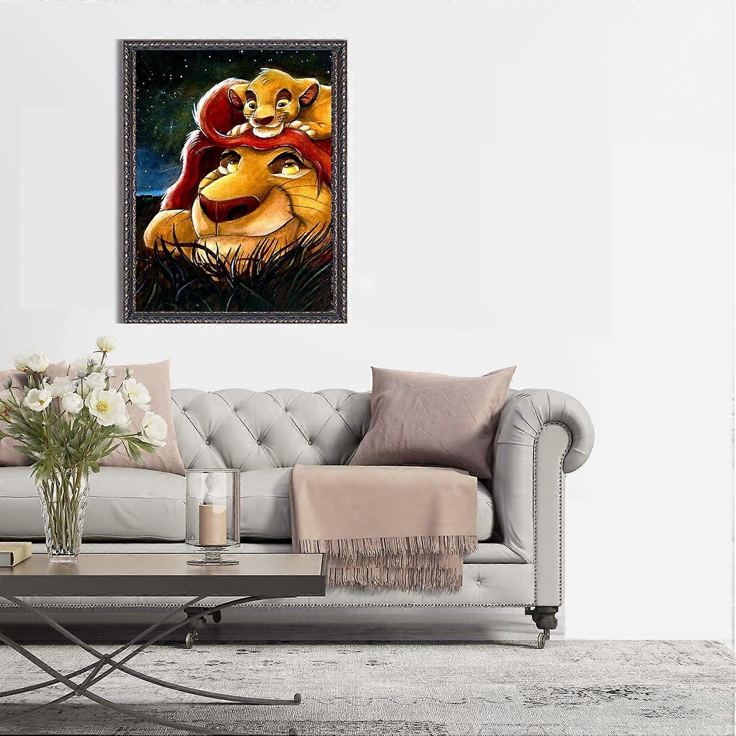 2025 New 5D Diamond Painting Full Drill, 12"X16" Lion King Simba DIY ...