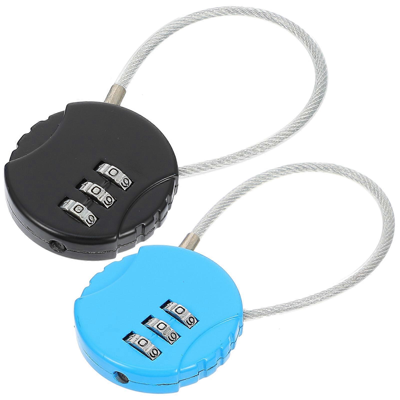 2pcs Padlock Travel Anti-theft Backpack Padlock Small 3-digit Password ...