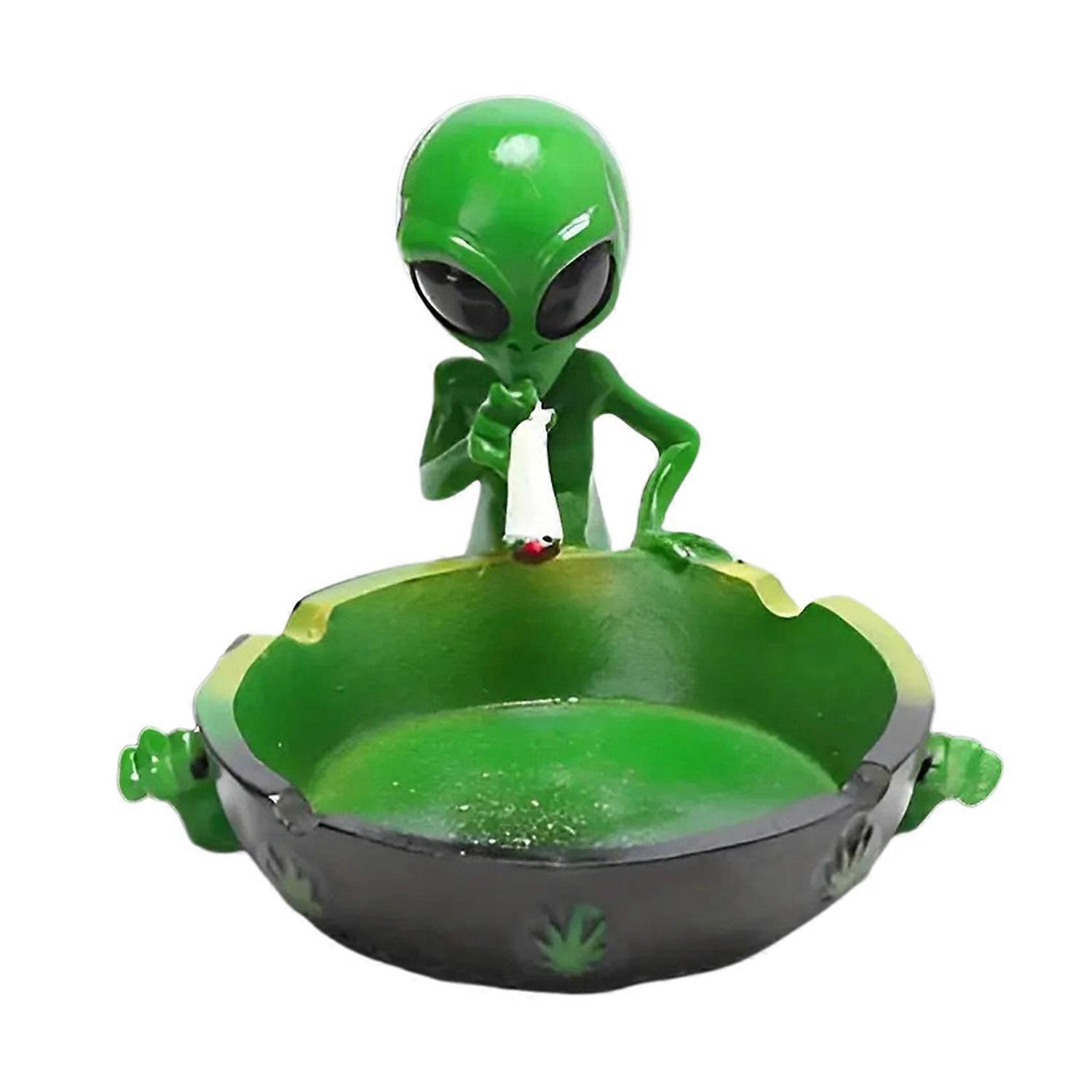 Hand-Painted Aliens Ashtray Heavy Duty Resin Colorful Aliens Figurine ...