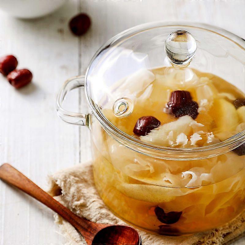 1.5L Glass Stew Pot with Lid Clear Glass Cooking Pot for Soup, Milk ...