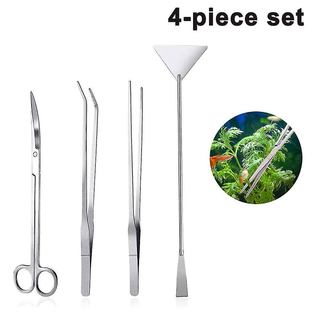 Aquatic Plant Tweezers Scissor Spatula Tool Aquarium Scrapers 4 In 1 ...