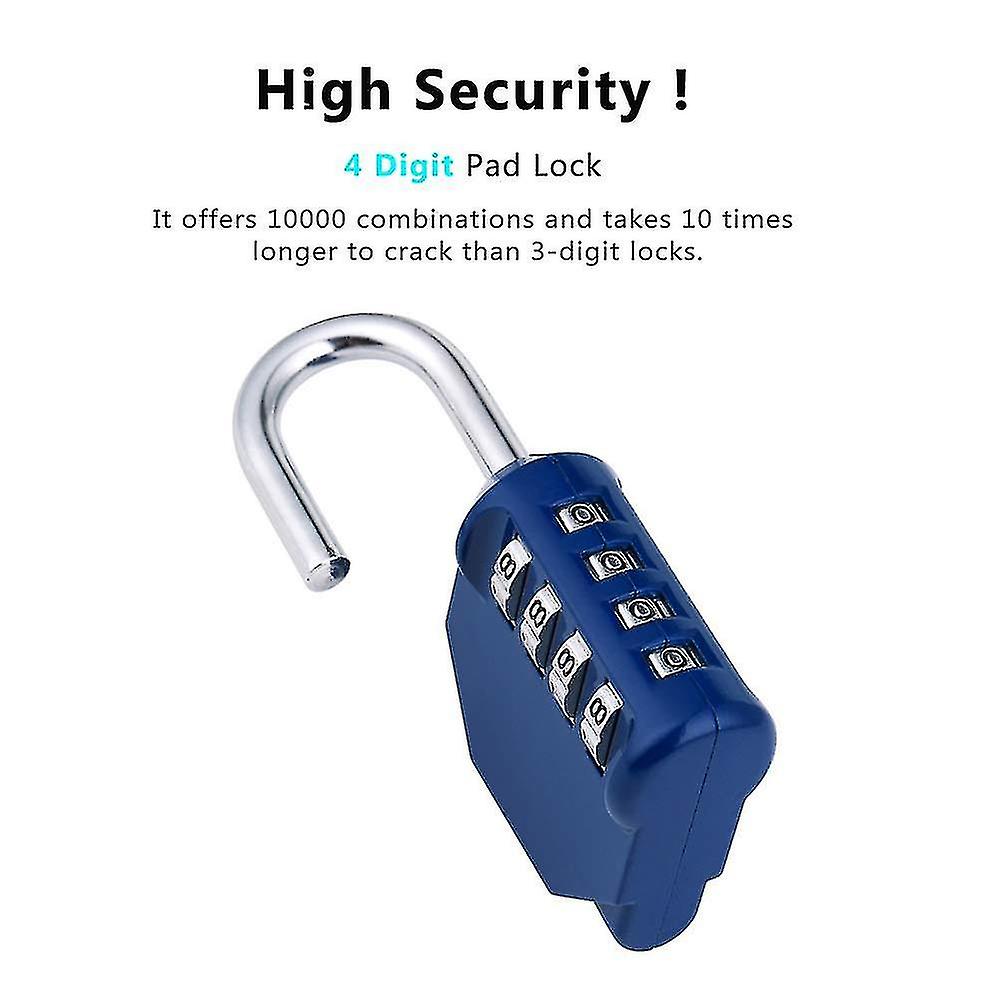 Combination Padlocks, 4 Digit Locker Padlocks For Gym Lockers, School ...