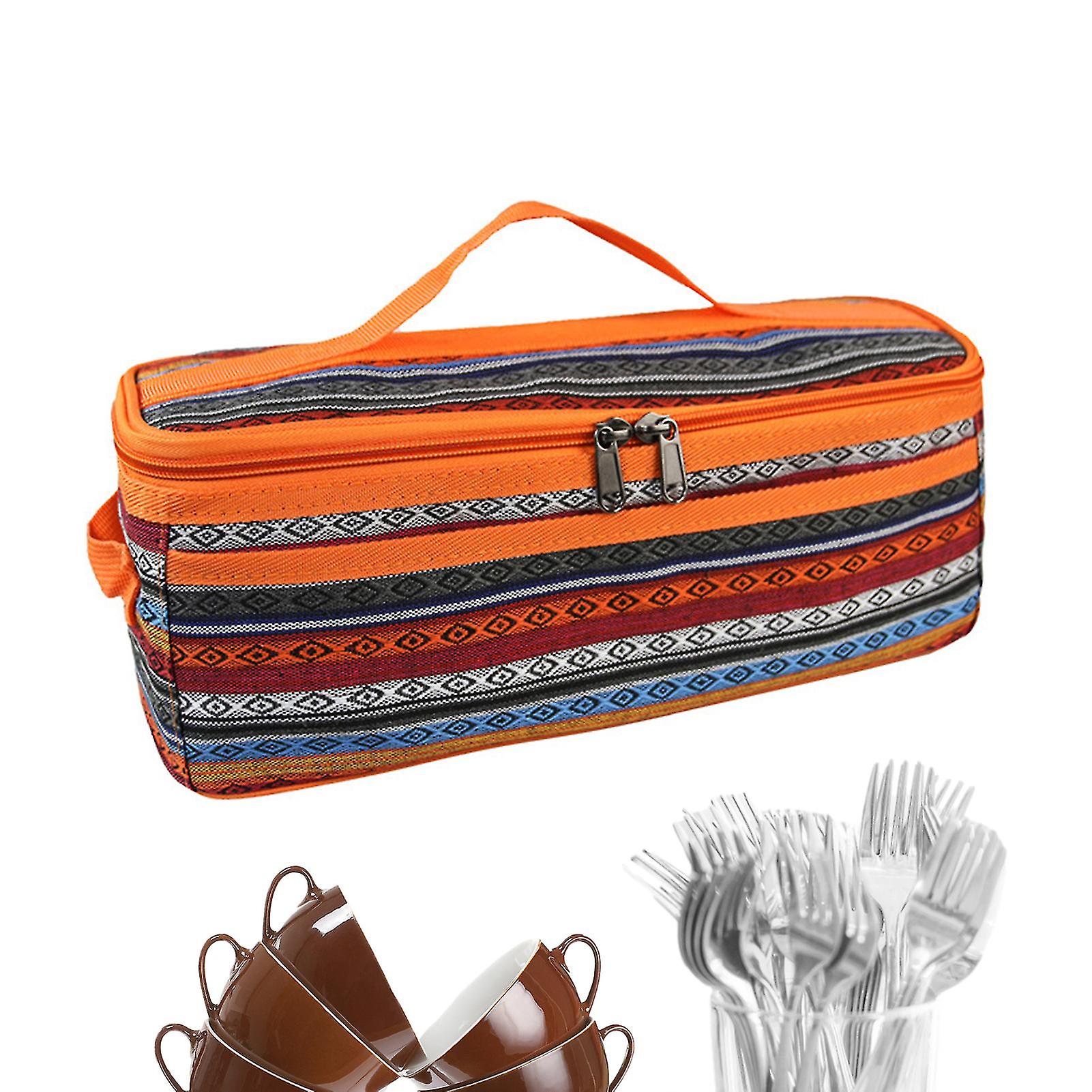 Camping Tableware Bag Camp Kitchen Cooking Utensil Set For Space Saving ...