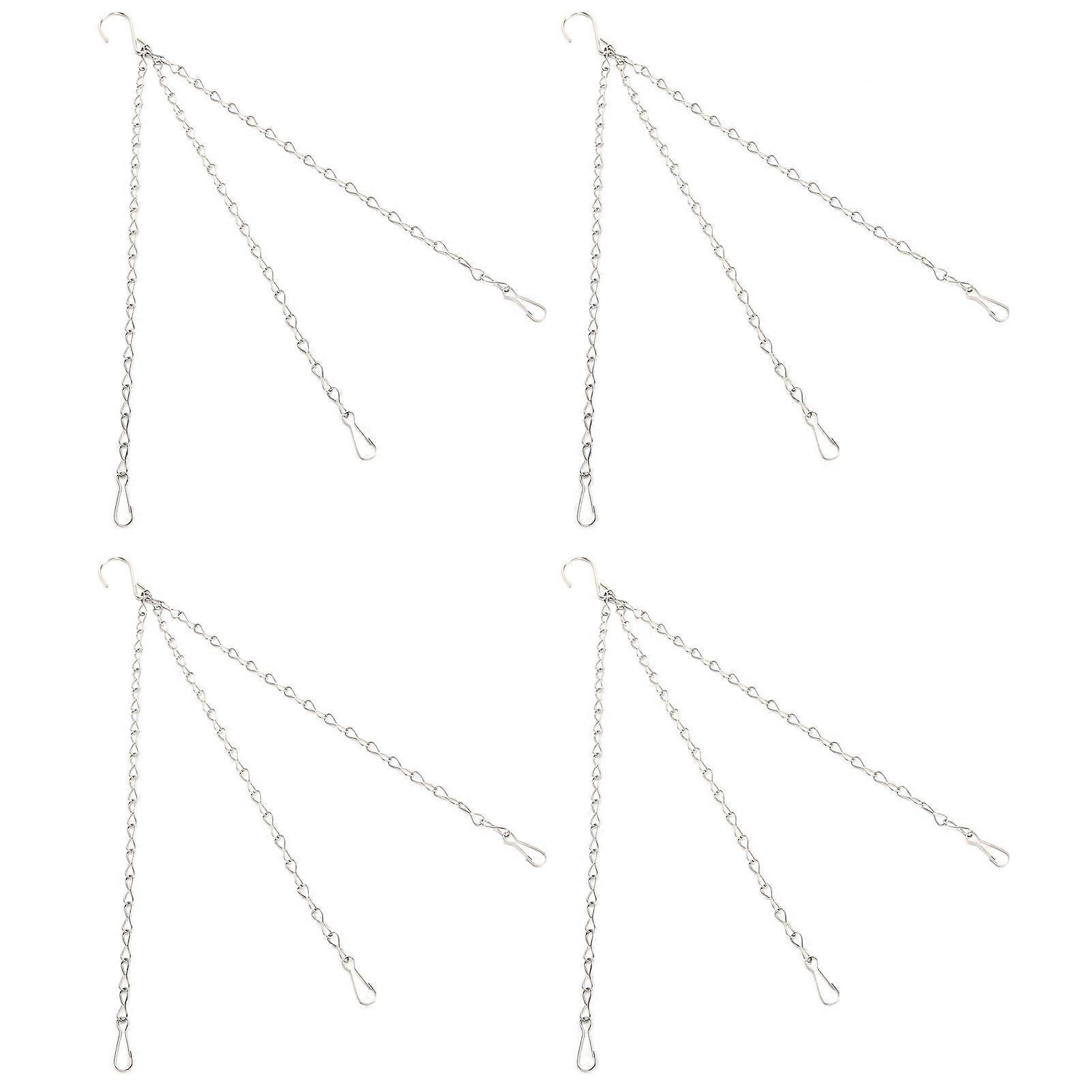 4Pcs Hanging Chain with Hooks 304 Stainless Steel Garden Flower Pot ...