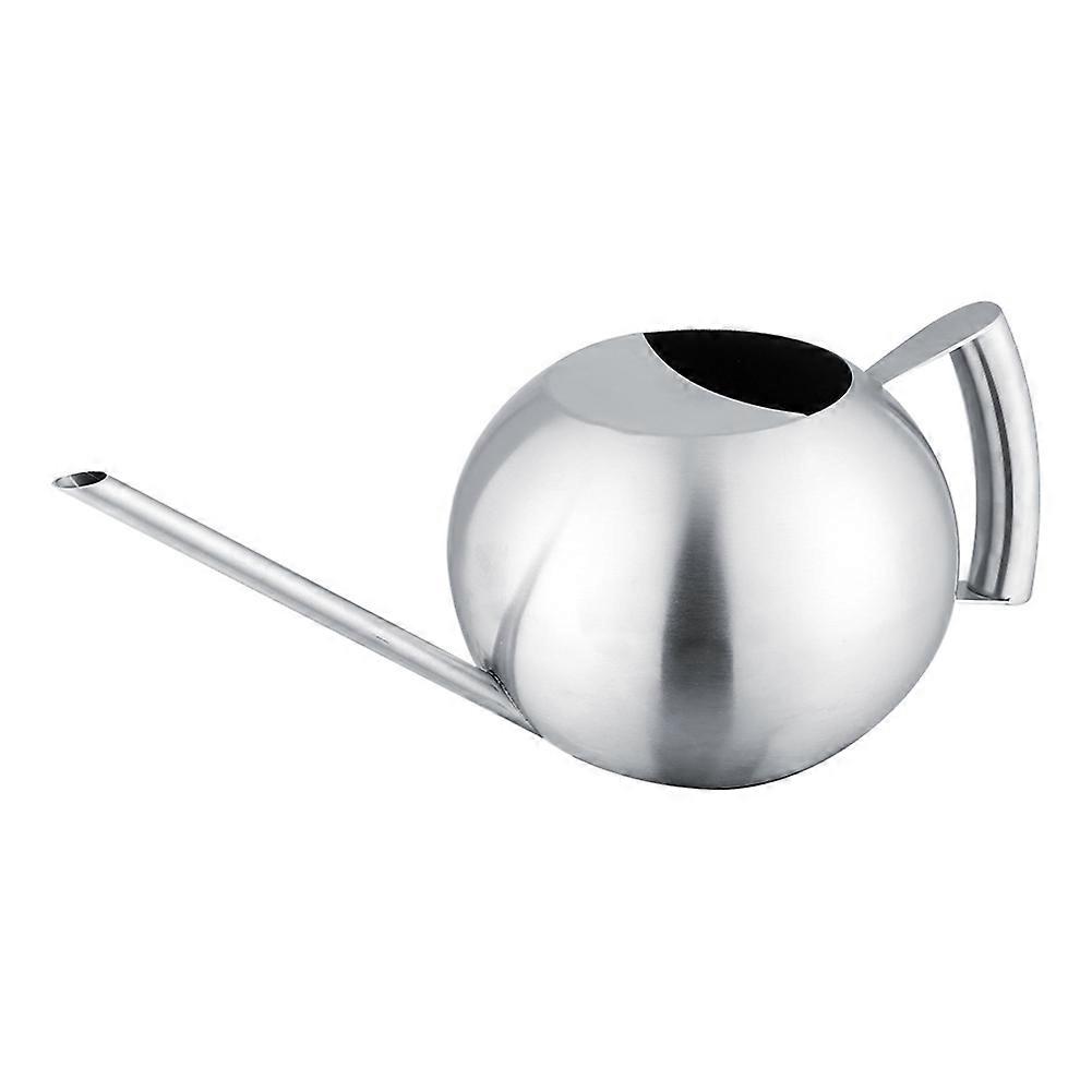 Stainless Steel Watering Can 1000mL Long Mouth Round Sprinkling Pot for ...