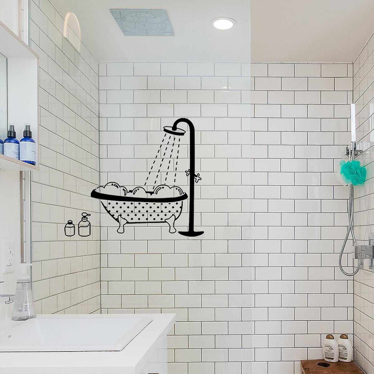 Wall Sticker Wall Decals for Toilet/Bathroom/Bath Shower Door PVC DIY ...