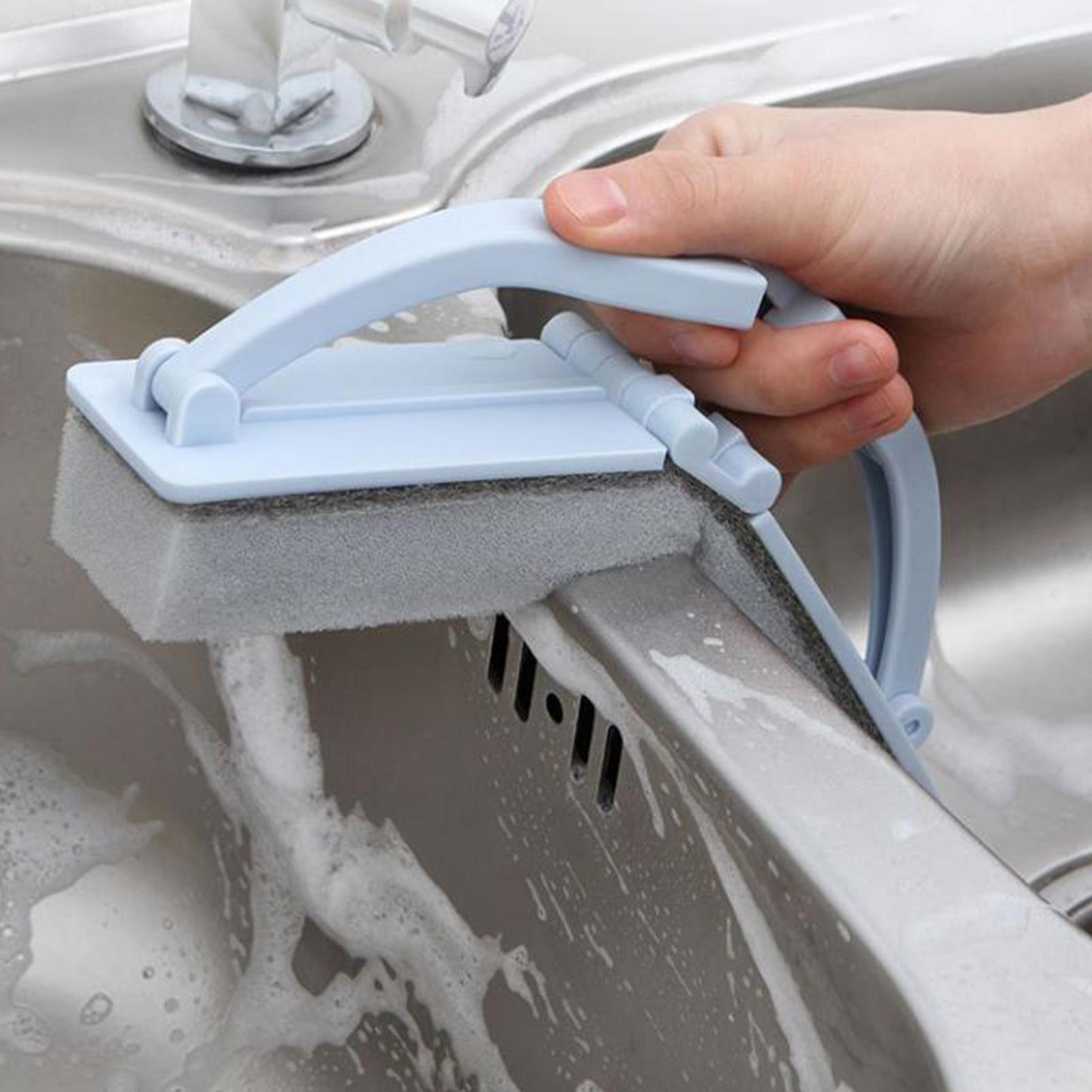 Folding Sponge Cleaning Brush Foldable Handle Kitchen Scrubber Water ...