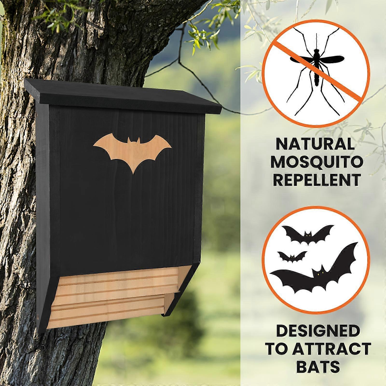 Bat House For Outdoors, Large Wooden Double Chamber Bat Box For Outside ...