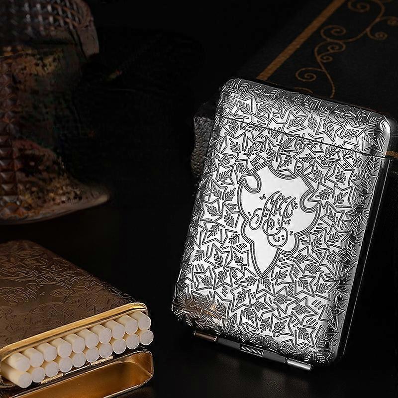 New Vintage Engraved Cigarette Case Shelby Container Pocket Cigarette ...