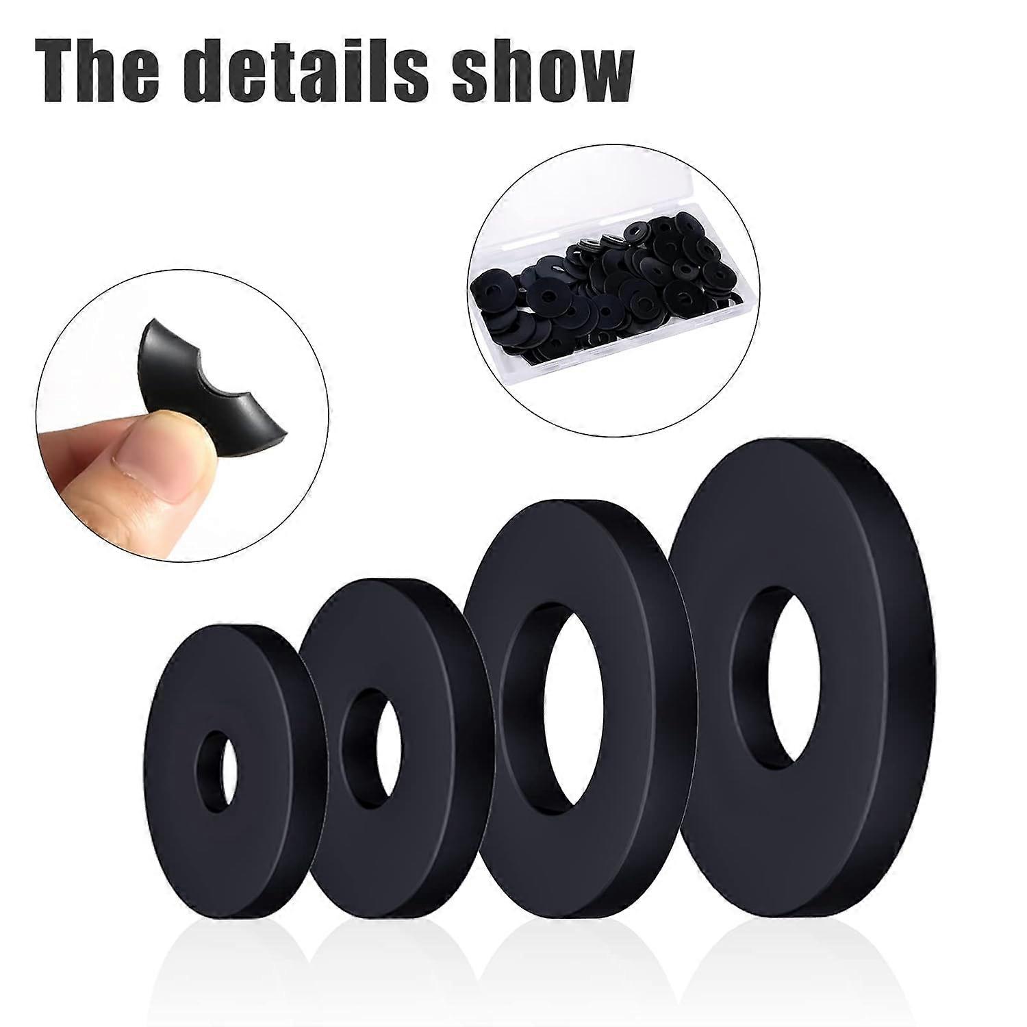 100pcs Flat Rubber Washers, 18/20/25/30mm Rubber Washers Heavy Duty ...