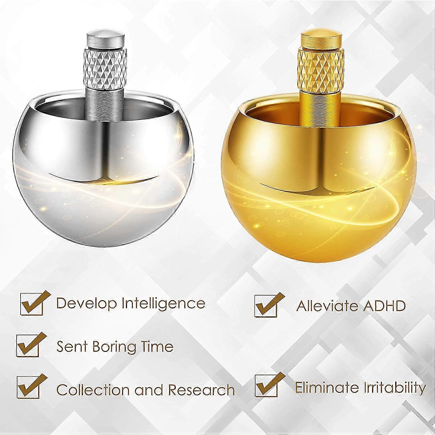 2 Pieces Top Metal Flip over Top Gyroscope Stainless Steel Top Toy ...