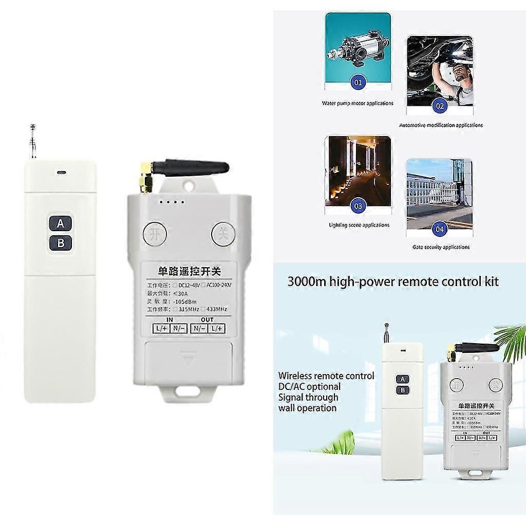 3000m Long-range Rf Wireless Remote Switch System Transmitter+receiver ...