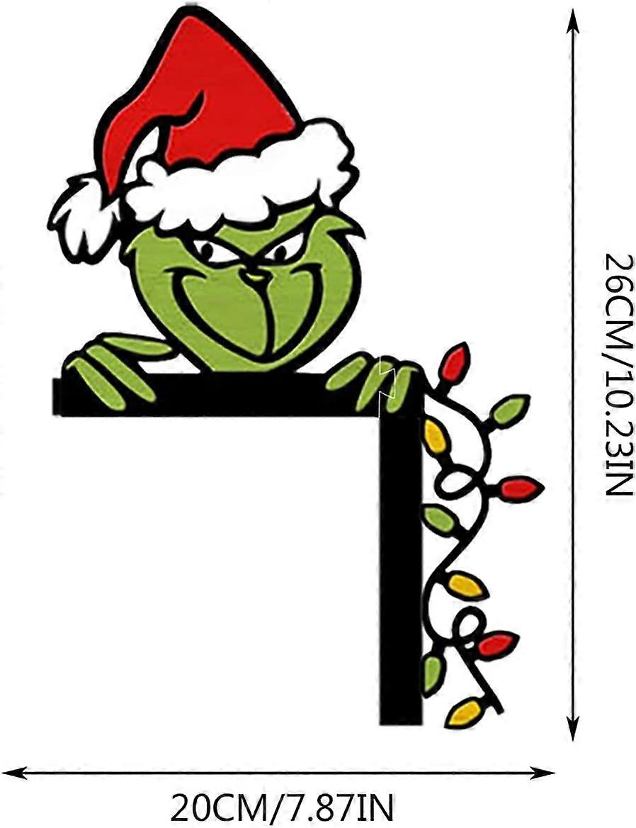 Christmas Grinch Decoration Wooden Angle Door Corner Sign Door Corner ...
