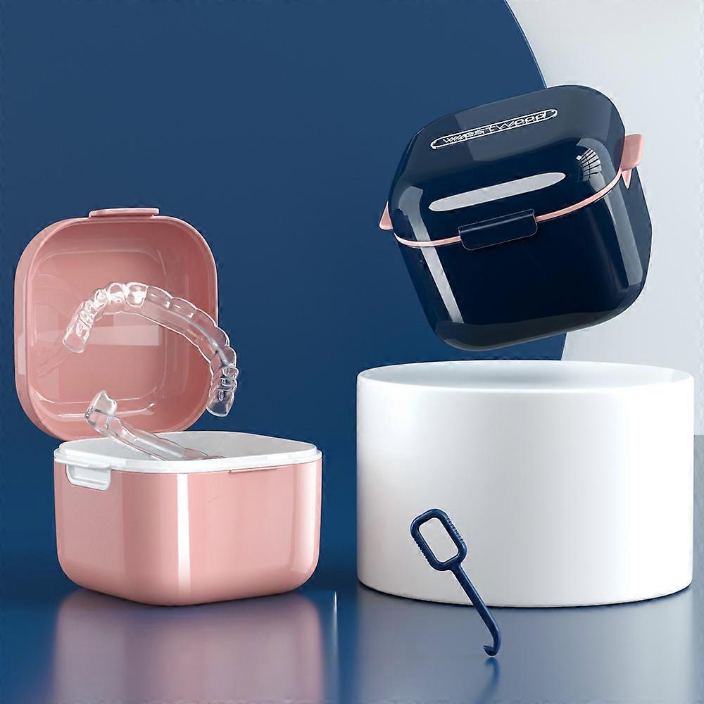 Denture Case Dental Tub With Filter Portable Denture Storage Container ...