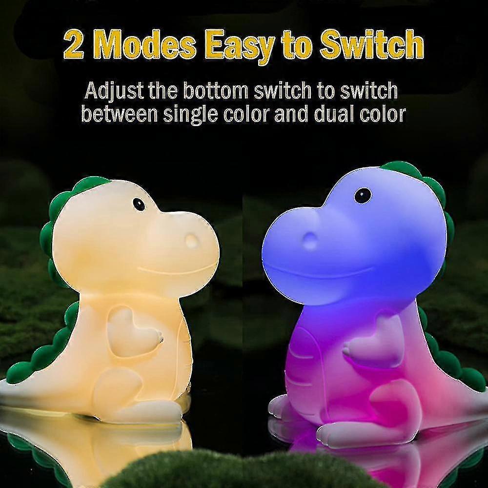 Dinosaur Silicone Lamp Cartoon Children Charging Gift Dimming Pat Lamp ...