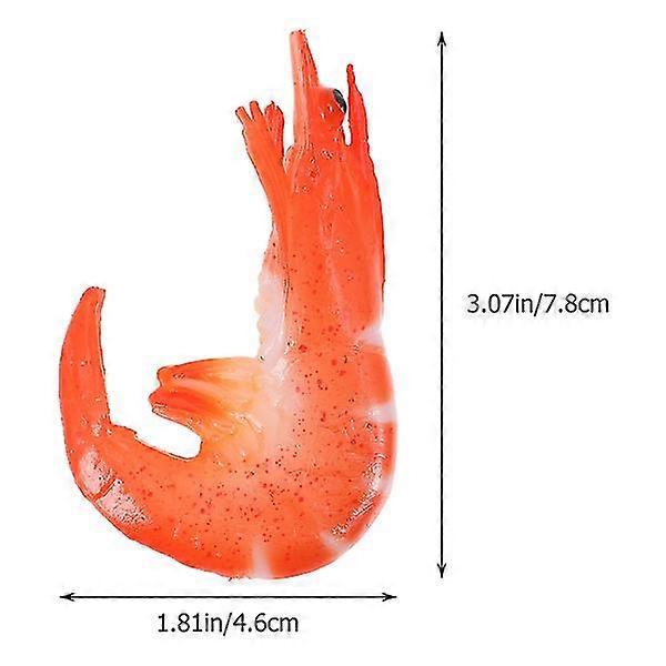 4pcs Artificial Shrimp Model Lifelike Red Prawn Figurine Kids Animal ...