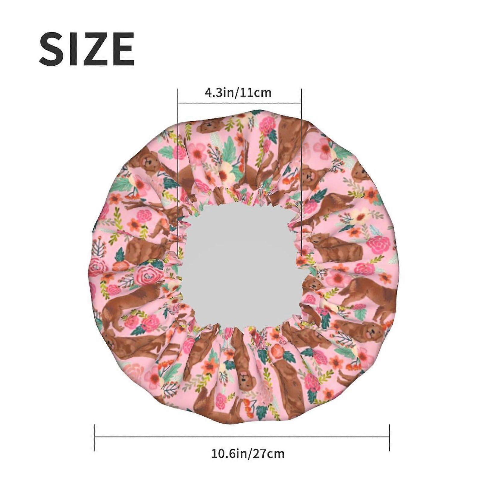 Golden Retriever Dog Shower Cap For Women Girls Adjustable Double ...