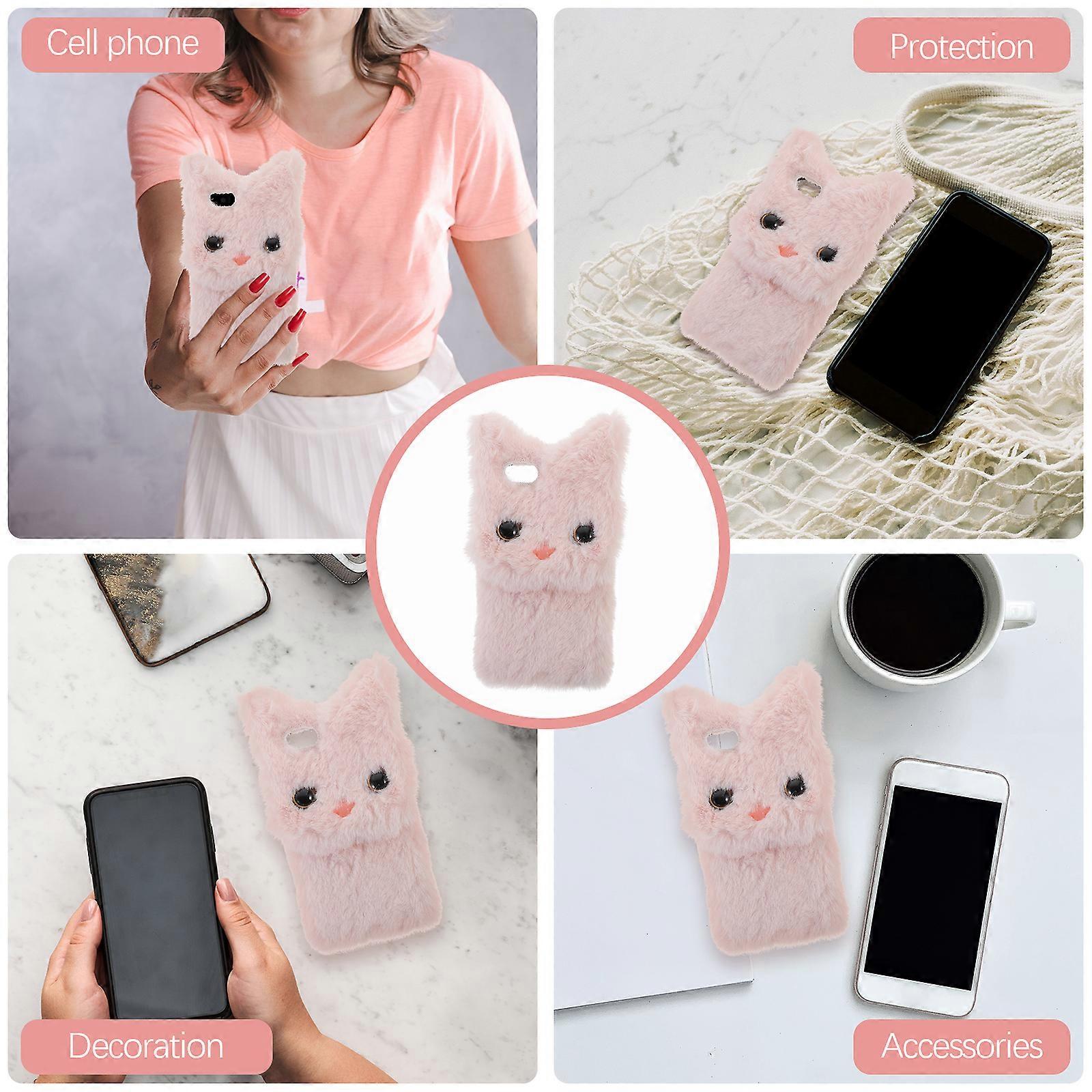 Plush Cat Phone Cover Fluffy Phone Protective Case Compatible with ...