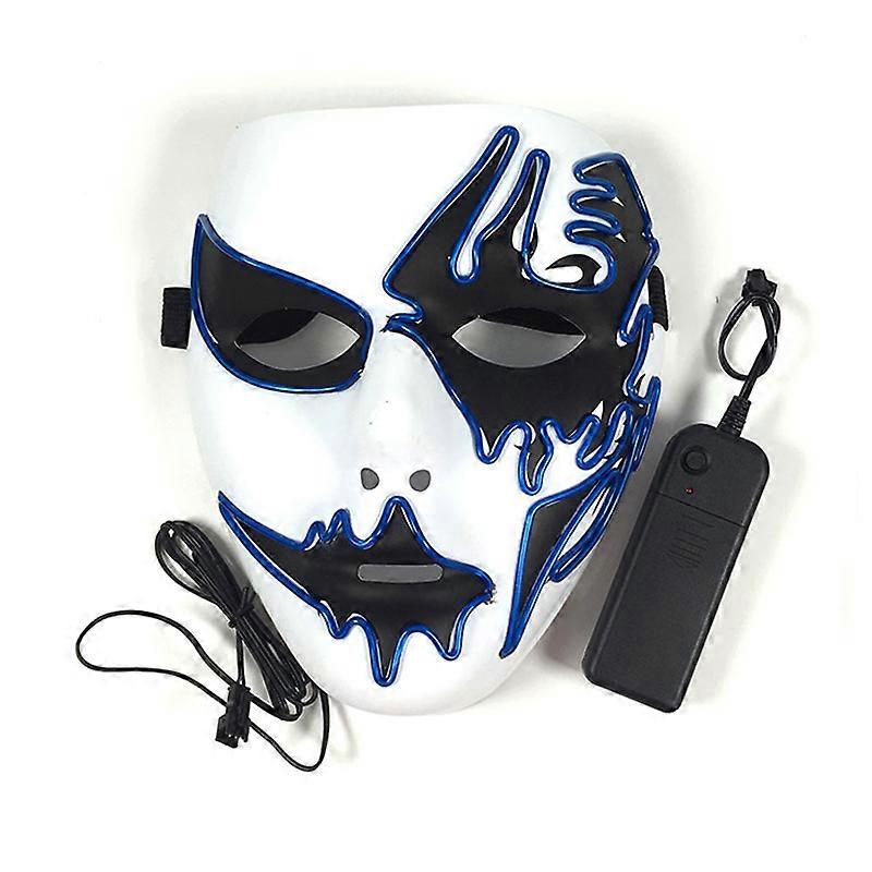 Halloween Scary LED Party Mask Neon Light Costume Mask EL Wire Face ...