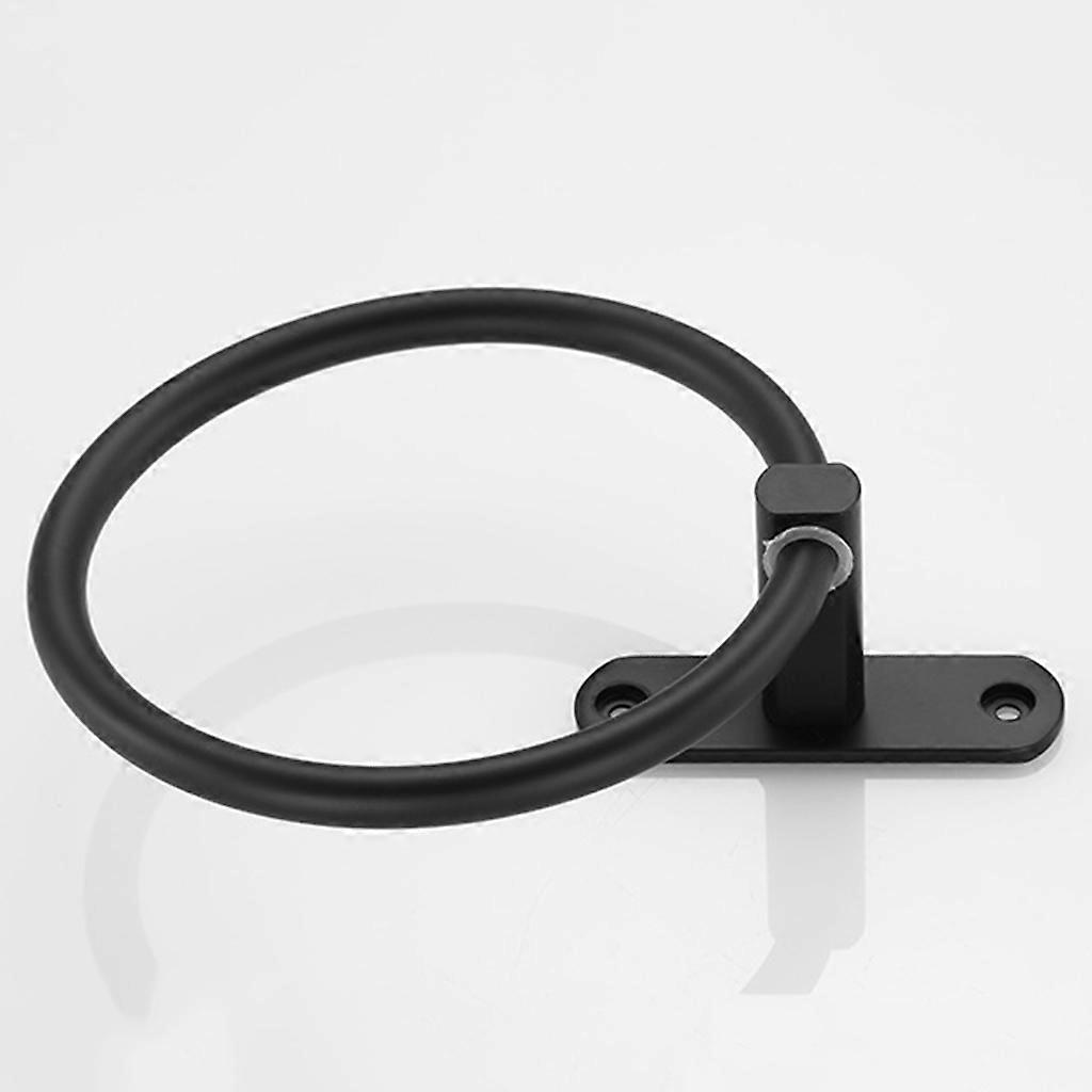 Wall Mounted Round Towel Holder Retro Black Towel Ring Wall Hanging ...