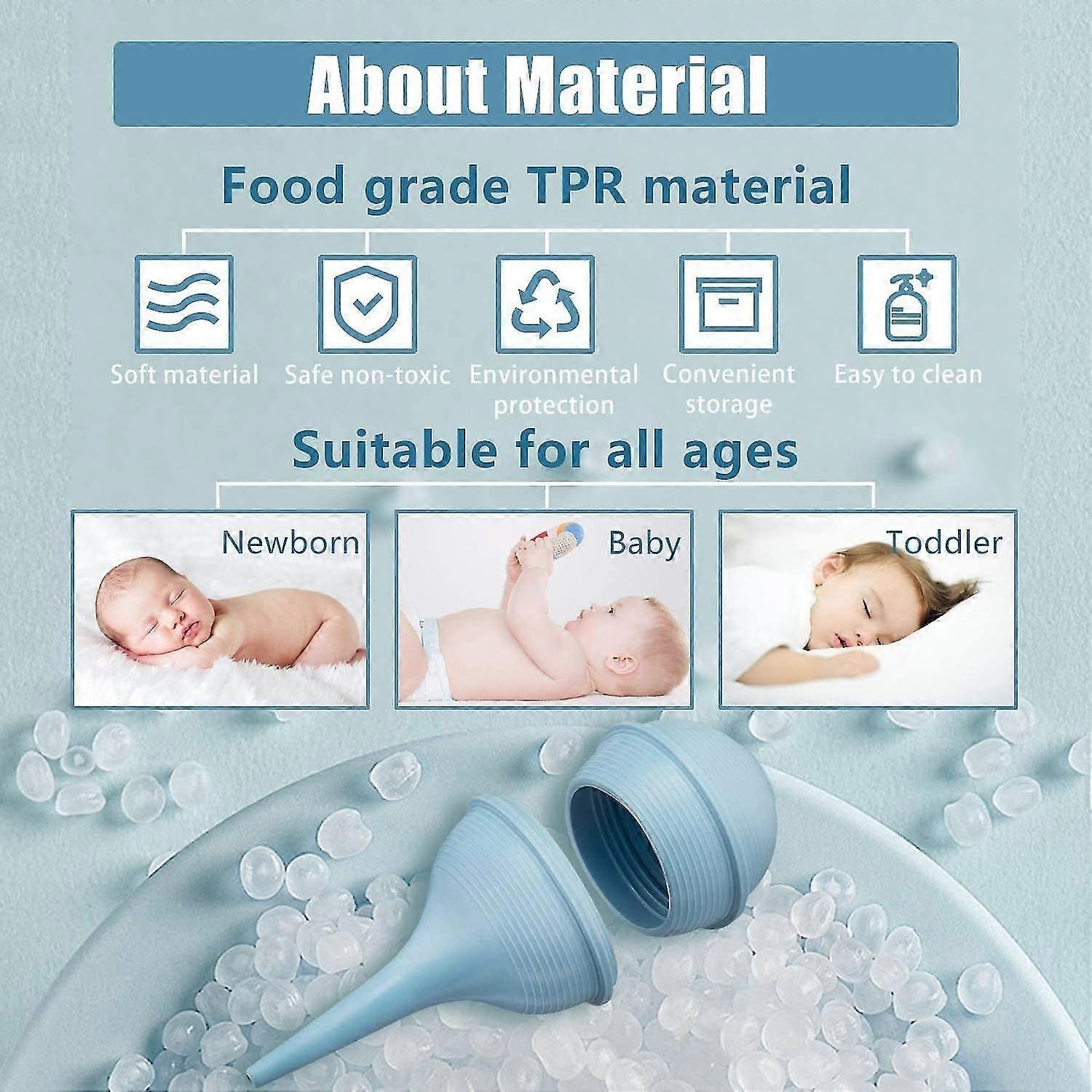 Baby Nasal Aspirator, Ear Syringe, Snot Sucker, Mucus Sucker And Nasal ...