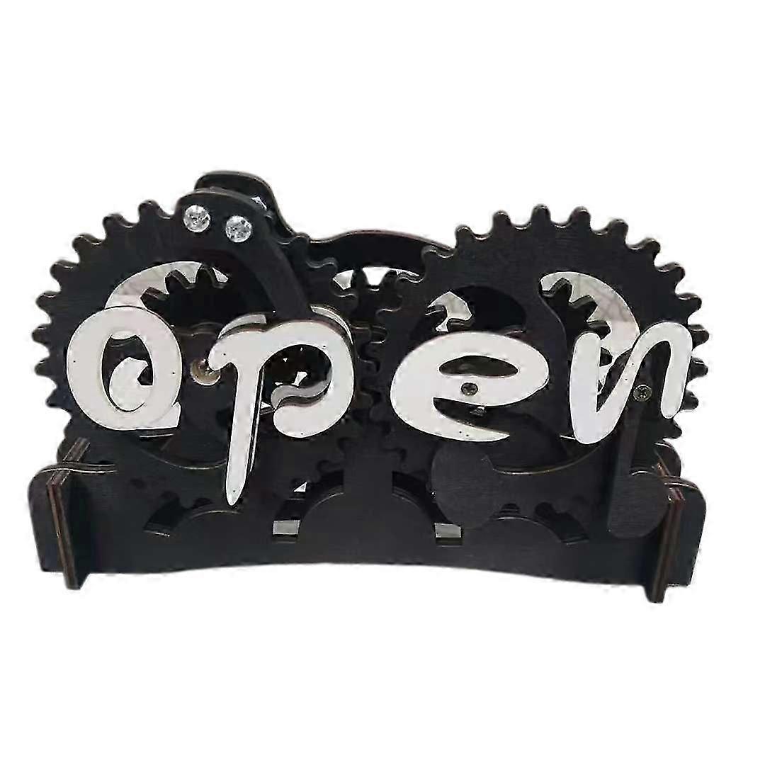 Revolutionary Open-closed Sign Board, Wooden Gear Mechanism Convertible ...