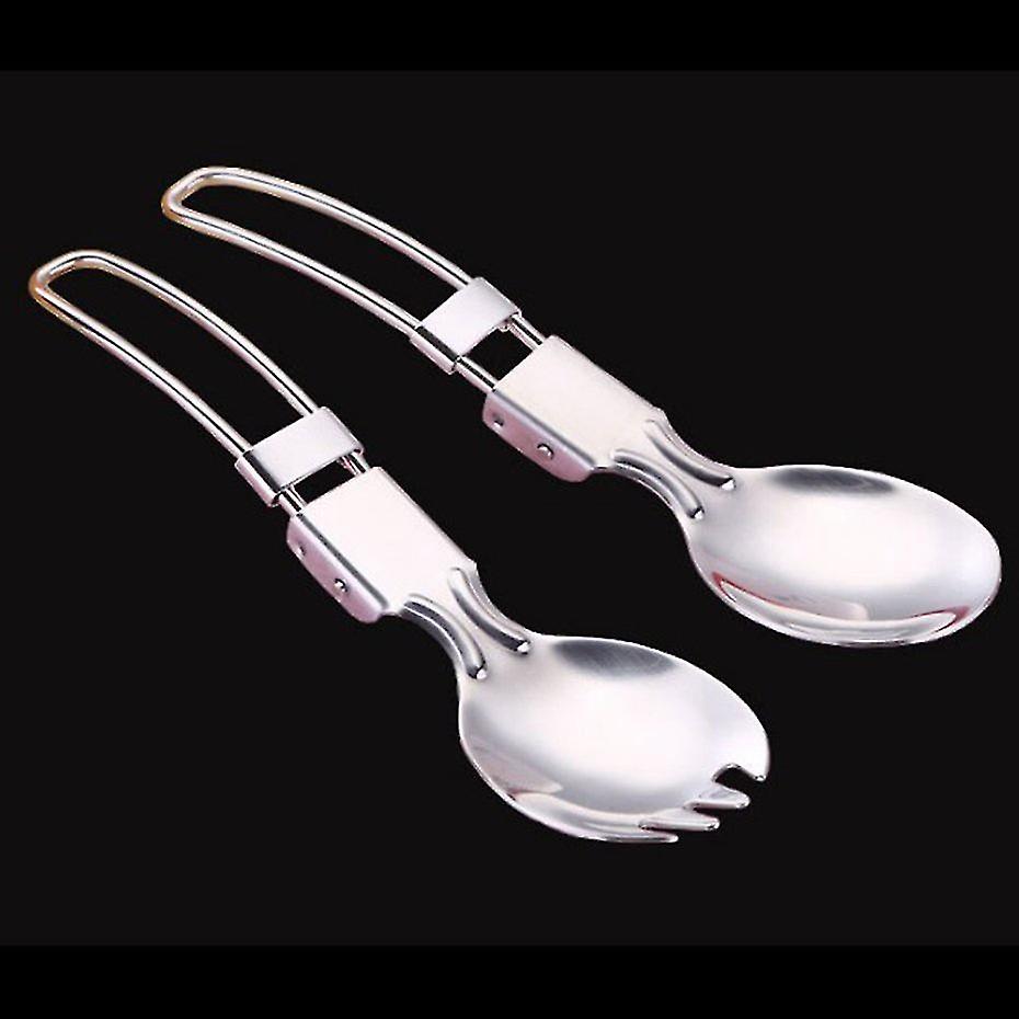 Utomhus Camping Fällbara skedar Spork Bestick Set Camping Redskap Set1 ...