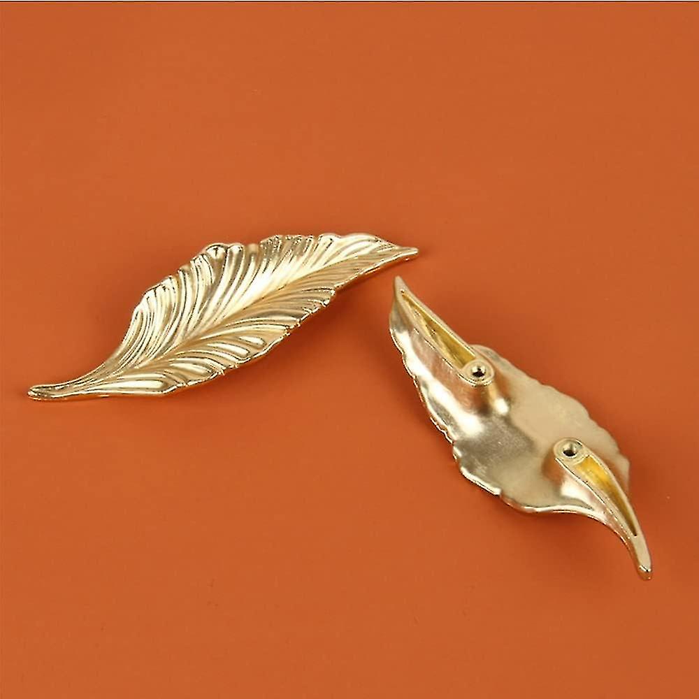 Leaf Handles Knob Zinc Alloy For Cabinet,kitchen,door,drawers,bookcases,4.13in (2pairs, Gold ...