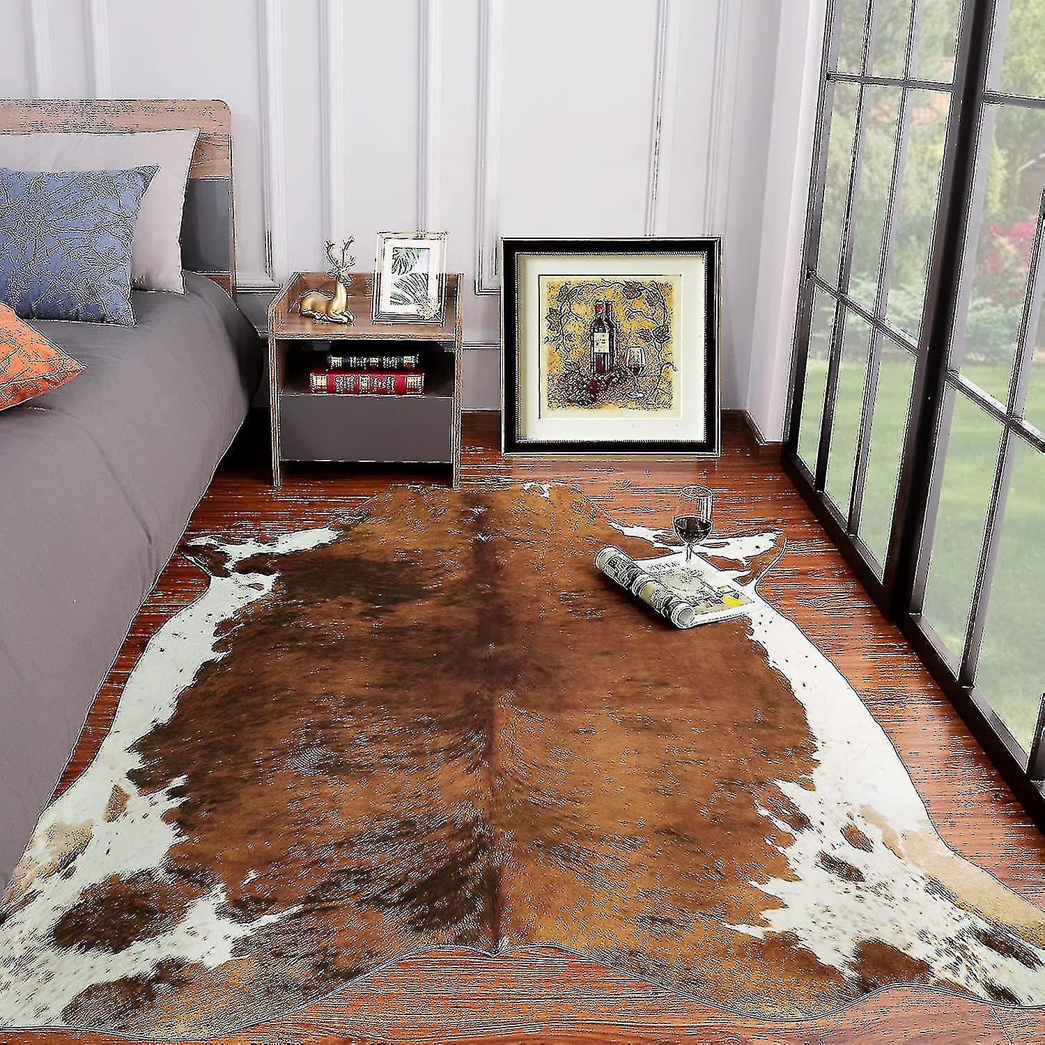 Cowhide Carpet Cow Print Rug American Style For Bedroom Living Room ...