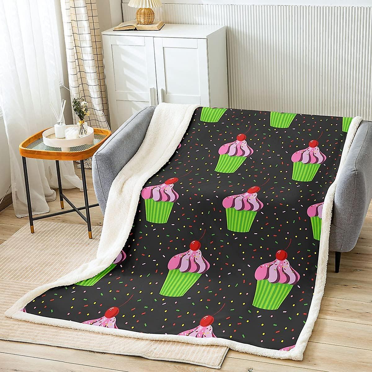 Glass Fleece Kasta Filt Tecknad Glass Godis Sherpa Filt för barn Pojkar ...