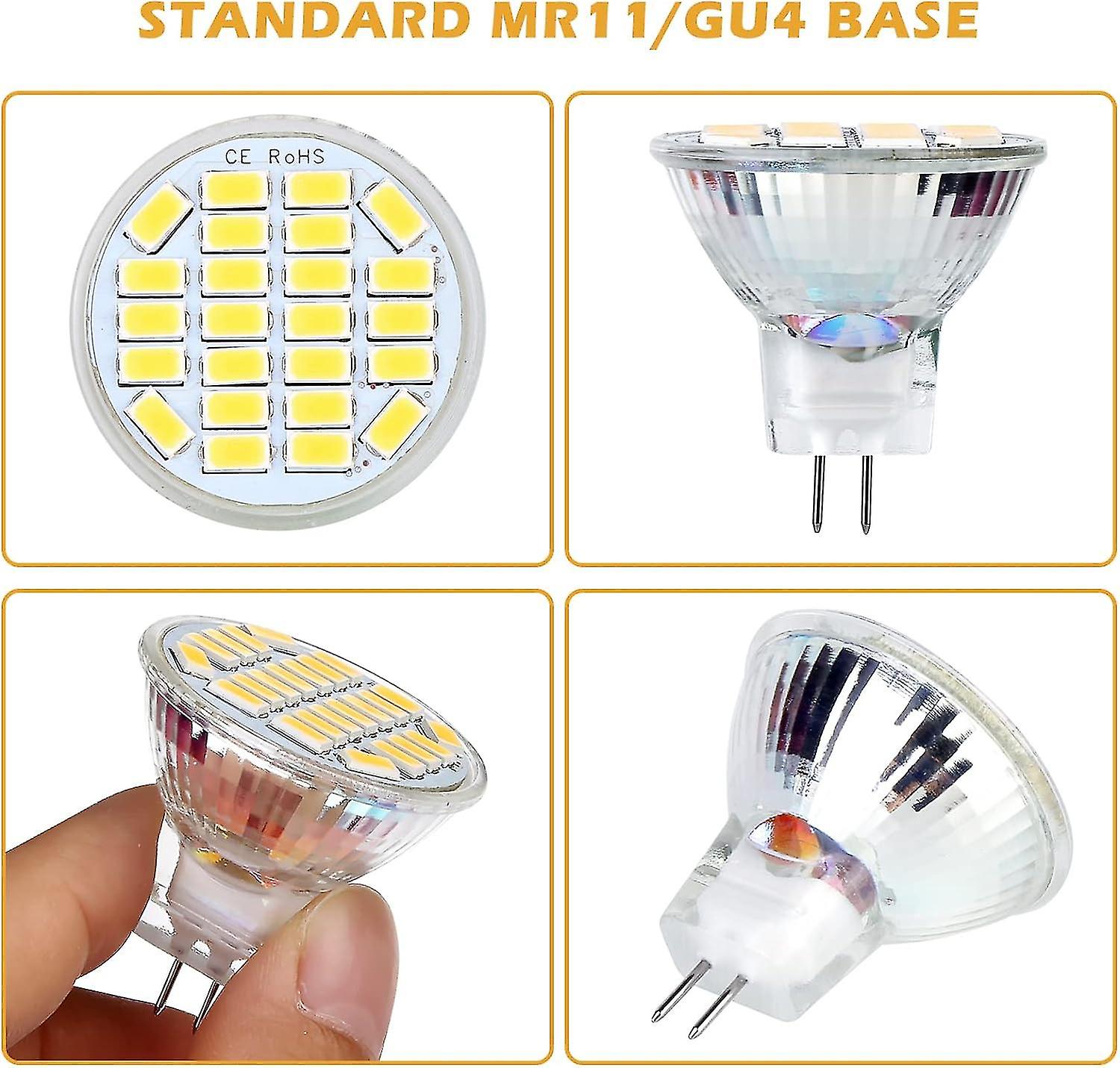 MR11 GU4 LED 3W Positive White 6500K, Non-Dimmable, GU4 LED Spotlight Bulb, 350LM, AC/DC 12V ...