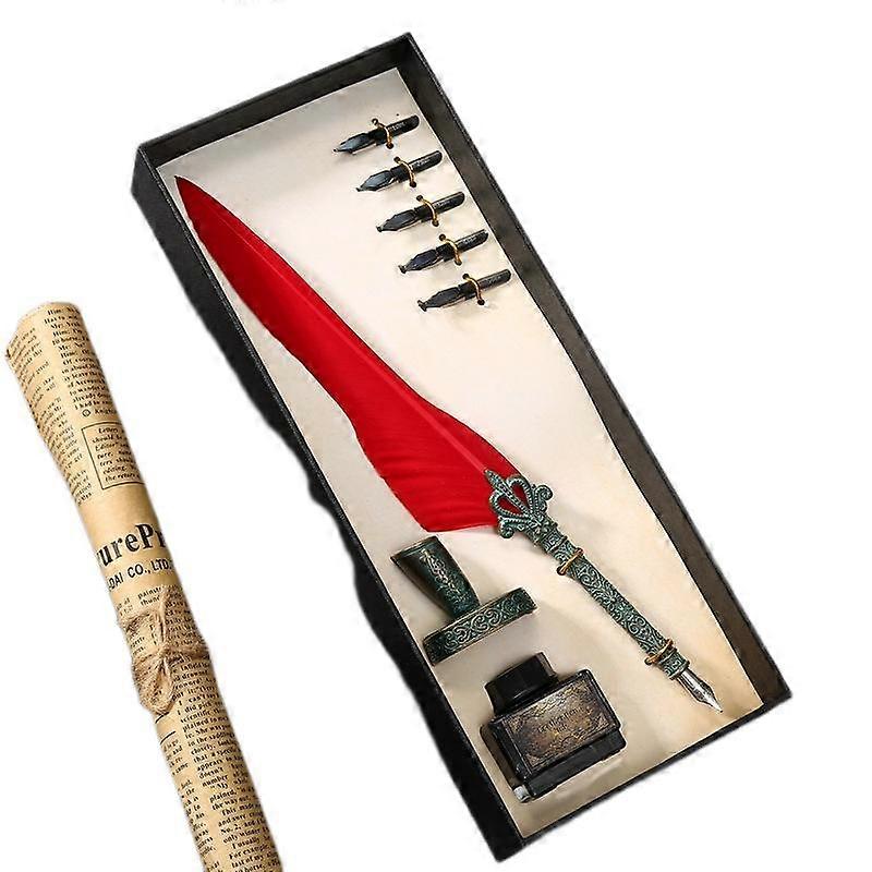 European Vintage Feather Pen Set Gift Box Harry Potter Feather Pen Set ...