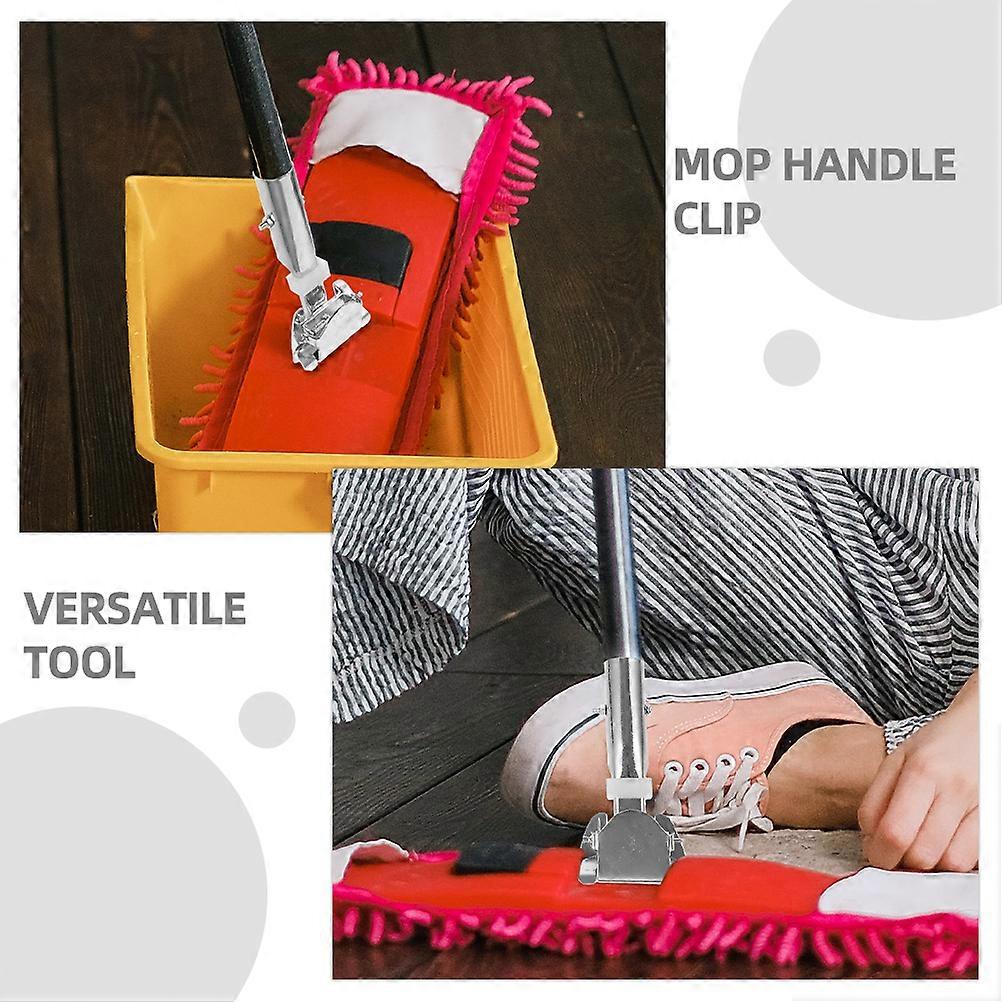 Stainless Steel Mop Bar Clamp Mop Head Replace Adapter Mop Bar ...