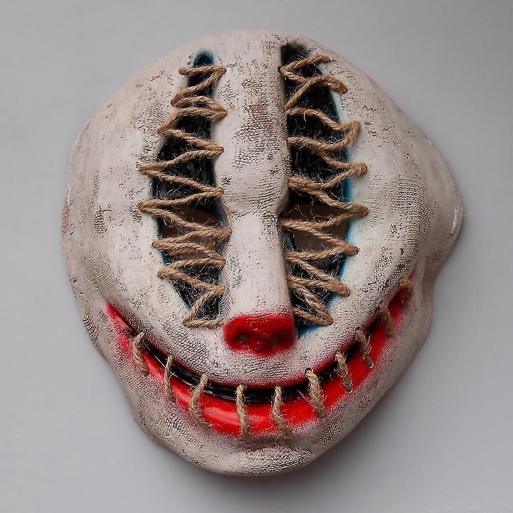 GYFDYM Halloween Clown Mask Cosplay Scary Half Face Latex Helmet ...