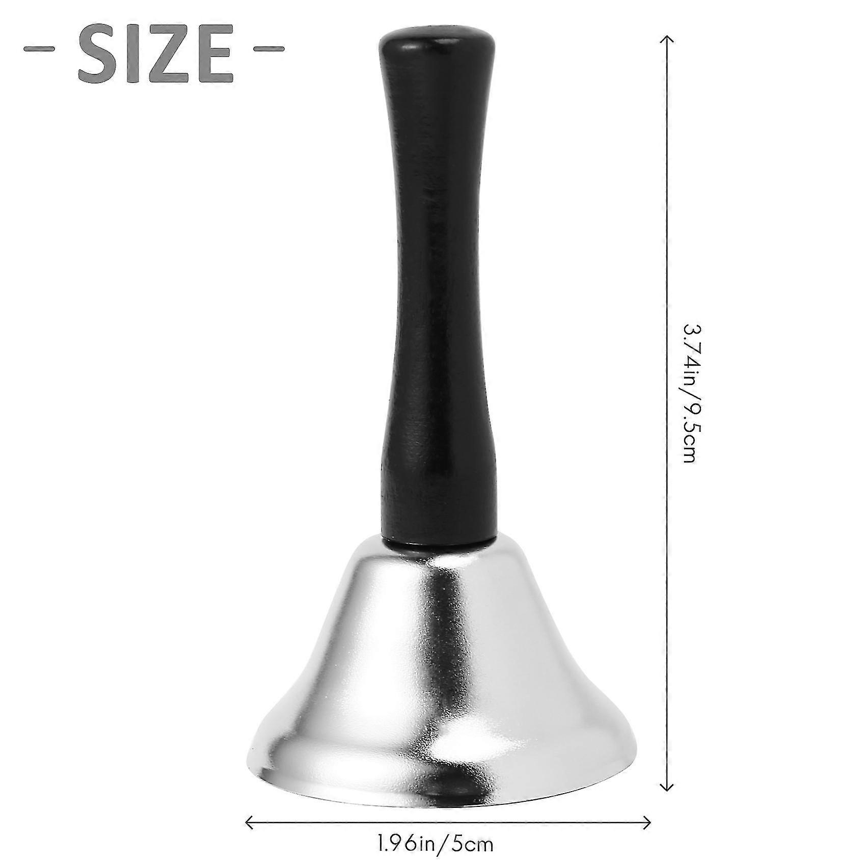 For 24 Pieces Hand Bells Silver Steel Service Handbells Black Wooden ...