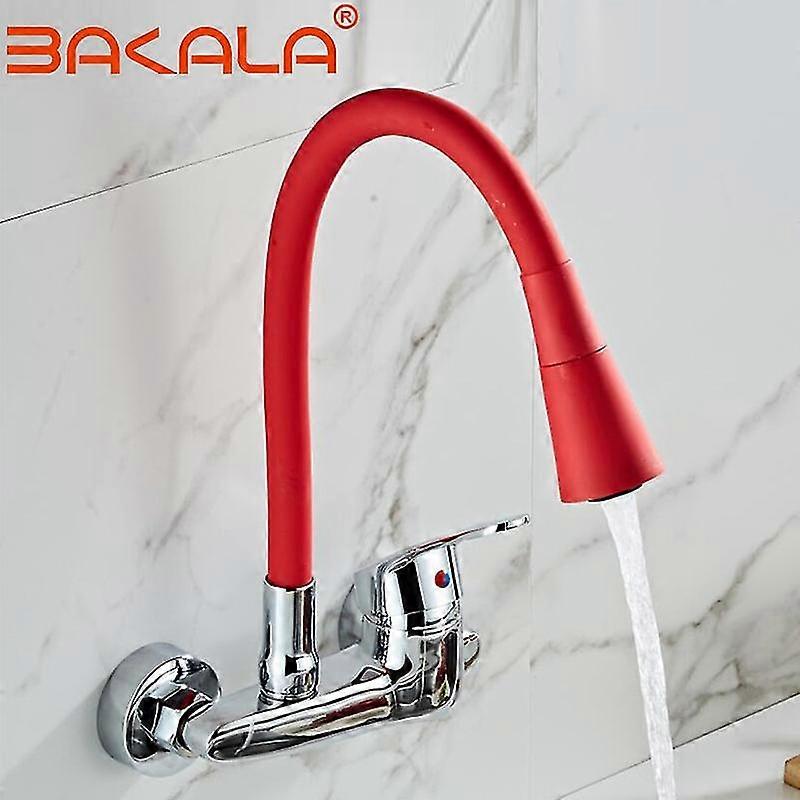High qualityBakala Red Color Wall Mounted Kitchen Faucet Wall Kitchen ...