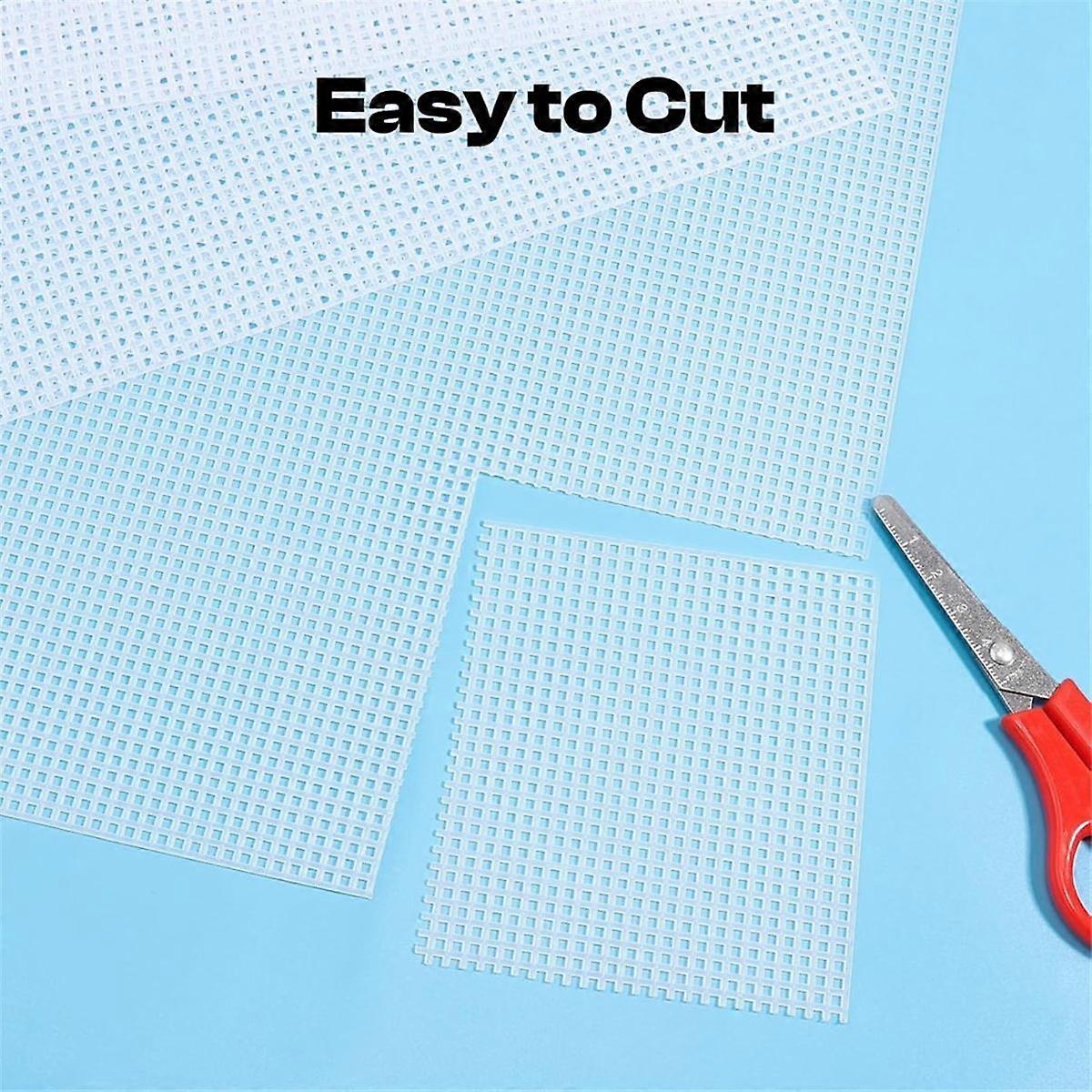 7 Count Plastic Mesh Canvas Sheets for Embroidery, Acrylic Yarn ...