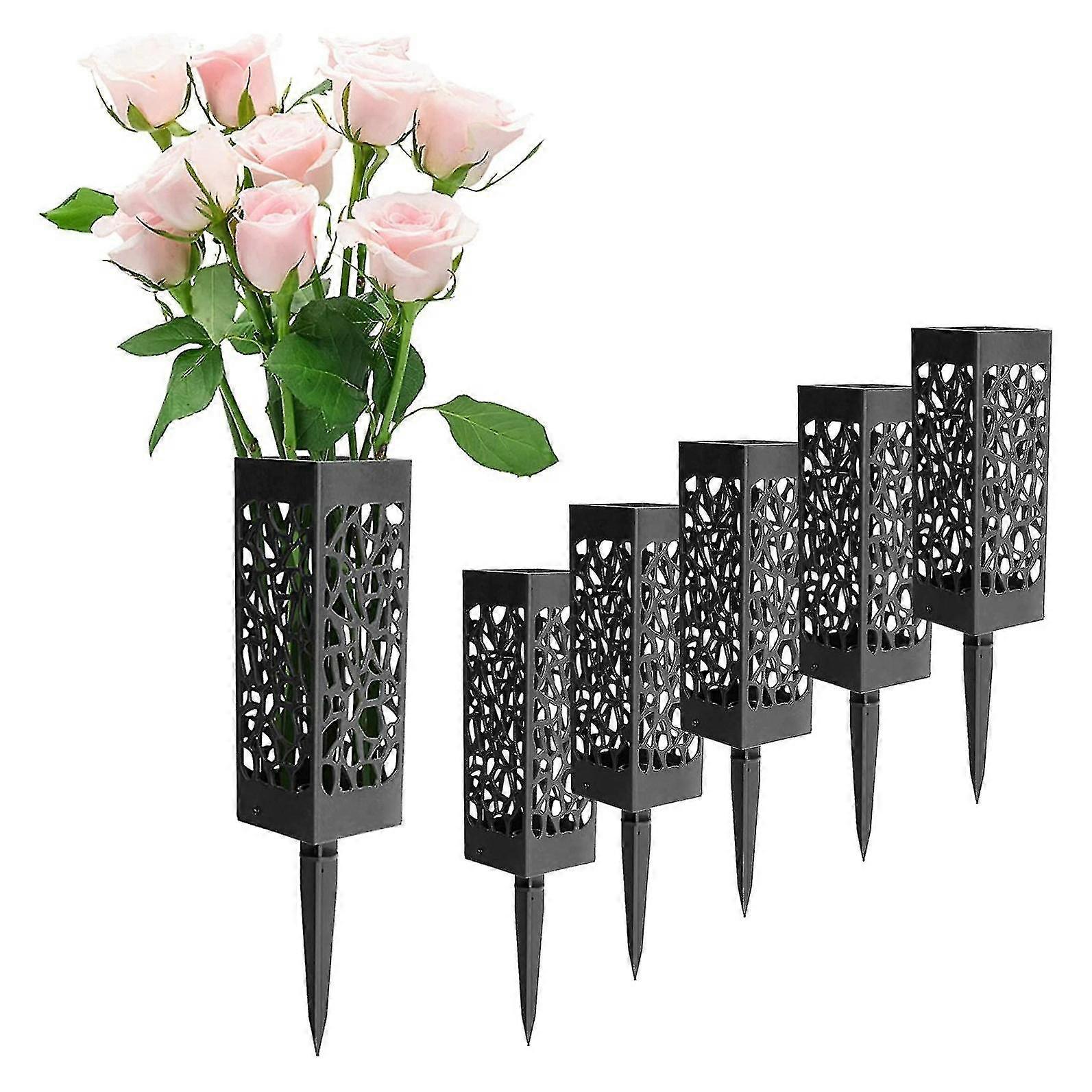 6 Pack Headstone Vase Memorial Tombstone With Stakes Drainage Hole ...