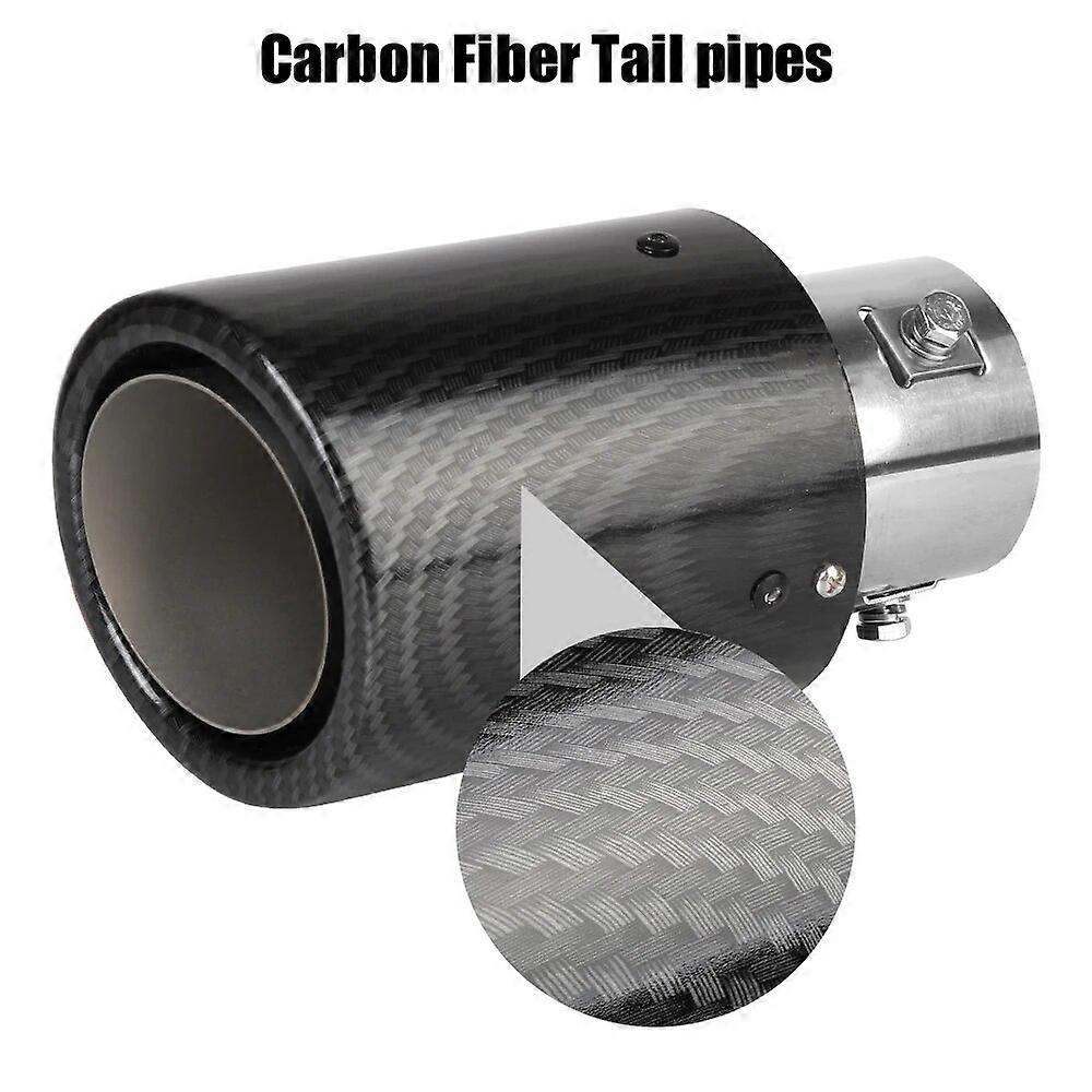 Universal Car Modified Carbon Fiber Tail pipes With Red/Blue LED ...