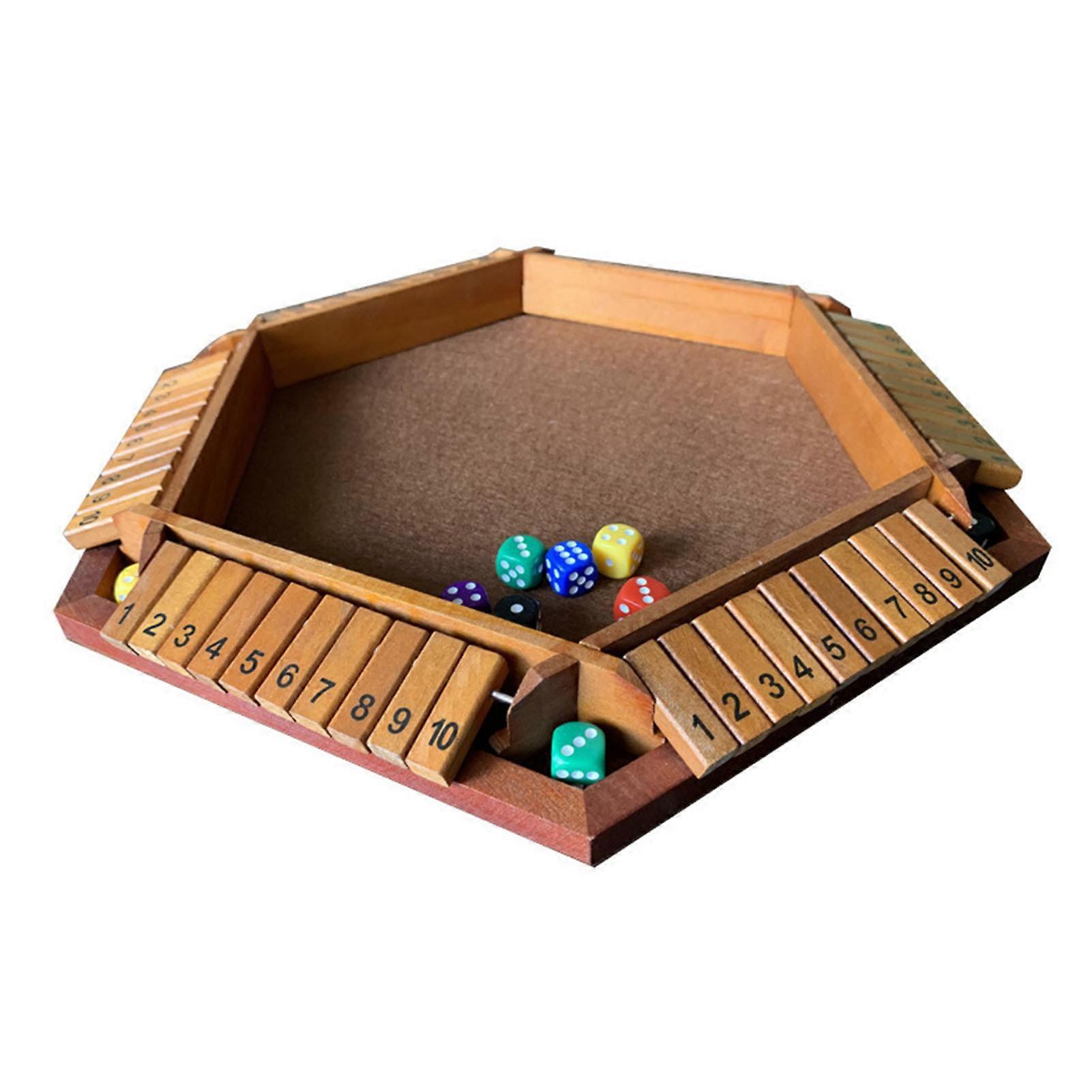 Shut The Box Board Game with 12 Dice 1-6 Players Kids Adults Family Fun ...