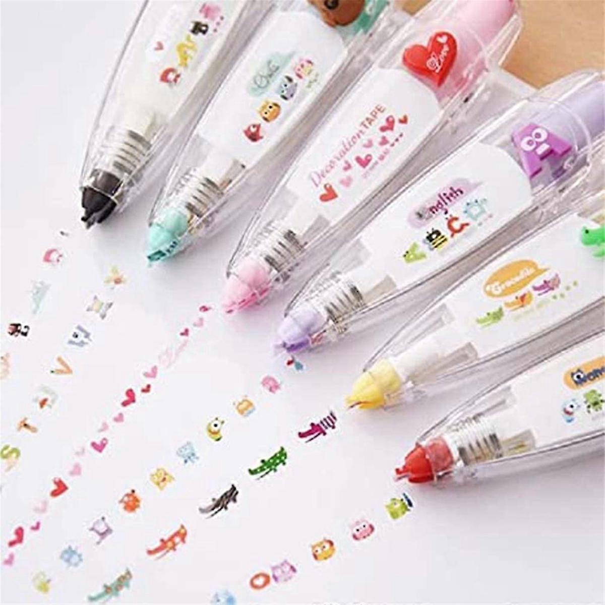6PCS DIY Cute Animals Press Type Decorative Pen - DIY Lace Decoration ...