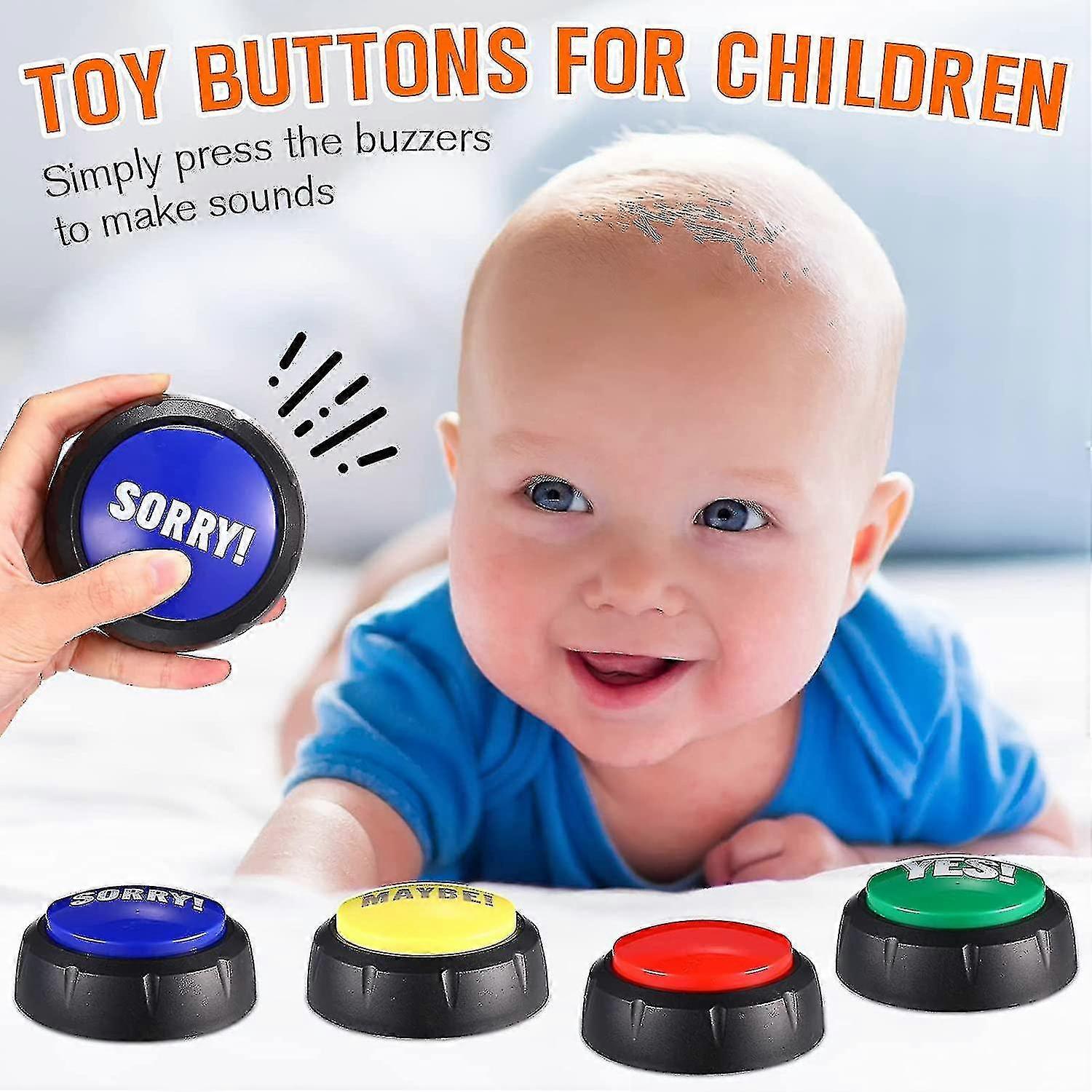 8 Pack Yes Sound Button Set, Maybe Sorry Sound Button Buzzer Talking ...