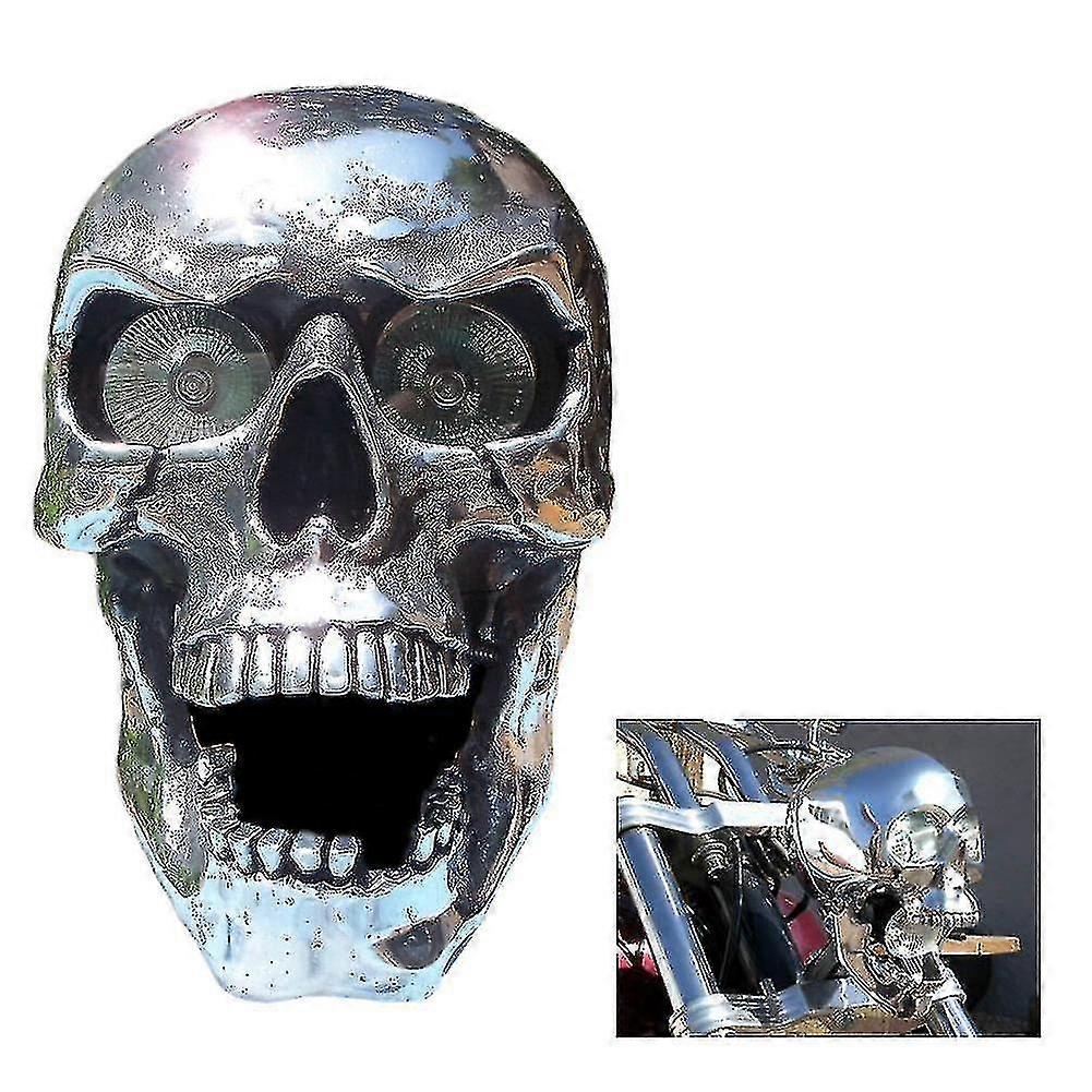 Fashion Halloween Led Motorcycle Resin Skull Headlight Motorbike High ...