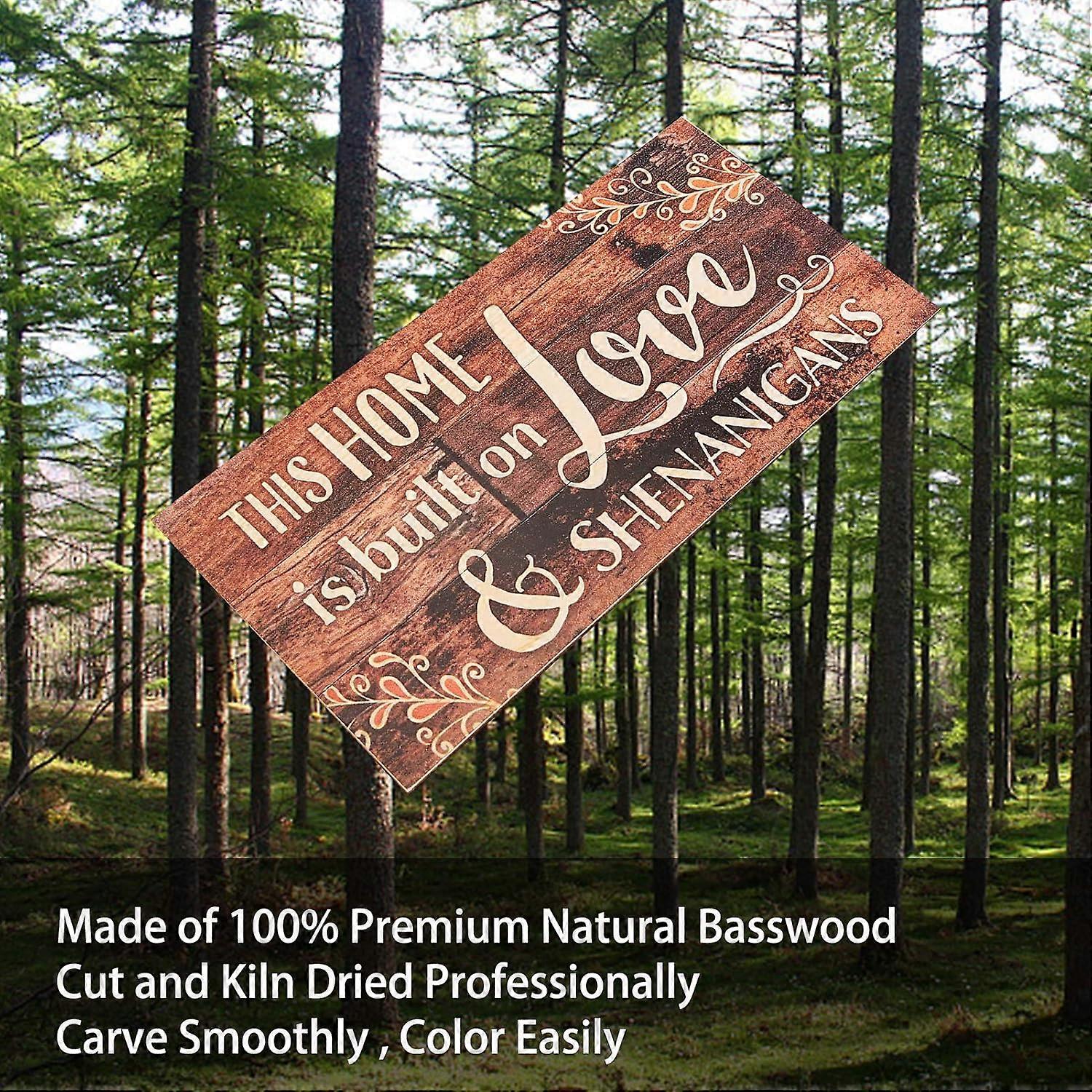 This Home is Built on Love and Shenanigans Sign 5 x 10 inch Wood Plank ...