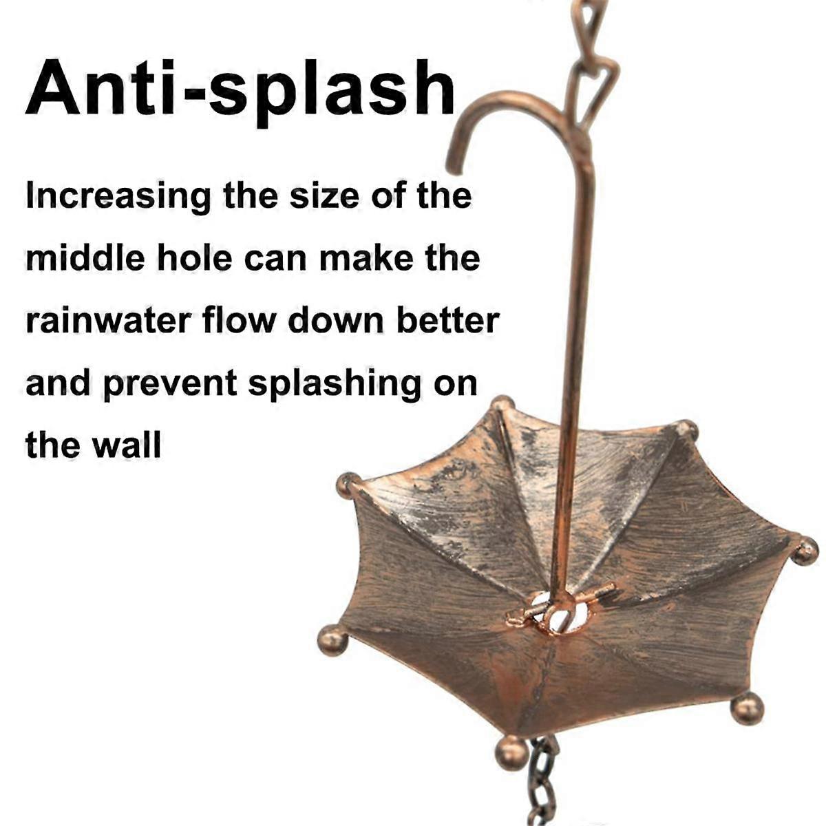 Rain Chains Metal Rain Chain Decorative Umbrella Rain Chain Bell Decor ...