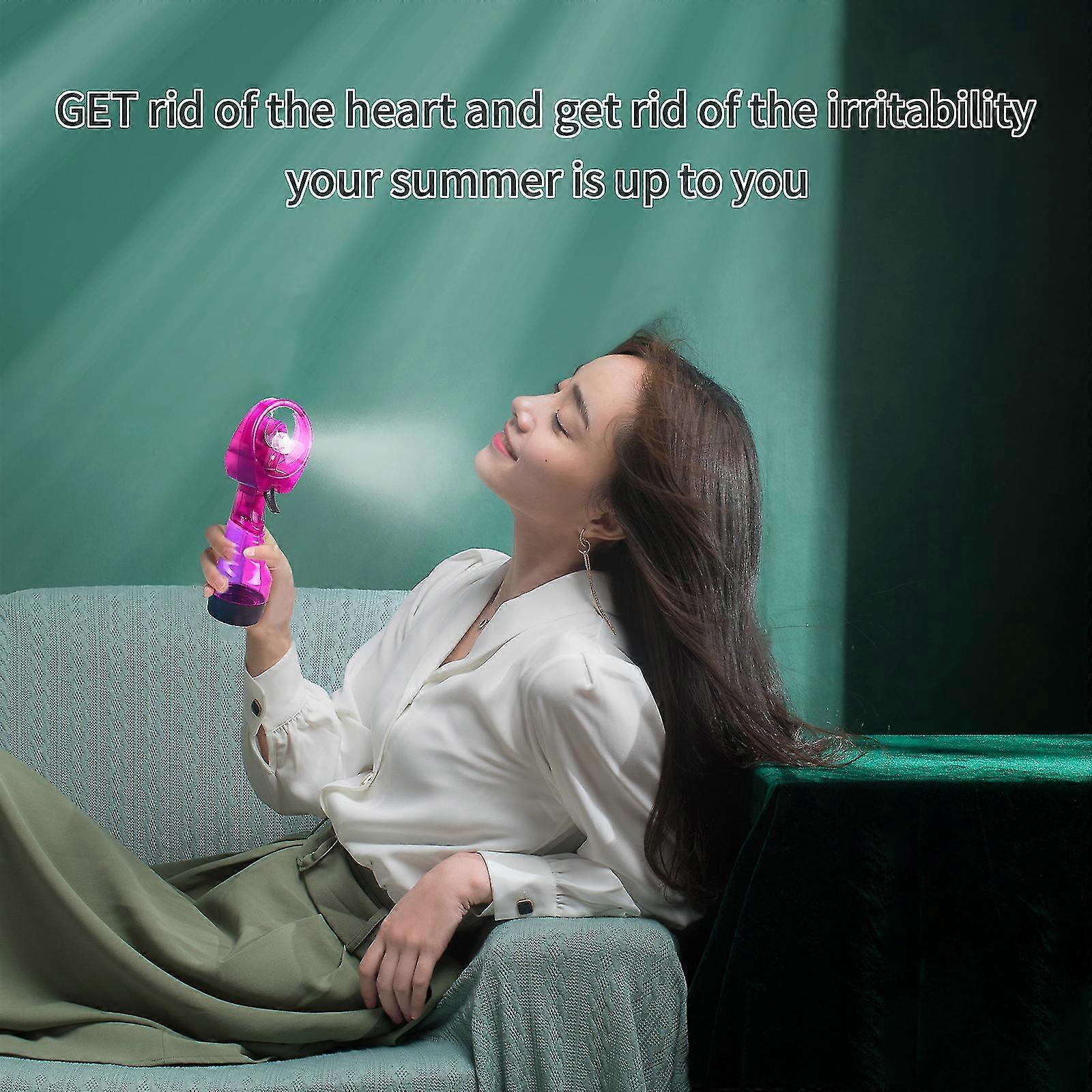 Handheld Water Misting Fan - Battery Powered Water Misting Desk Fan ...